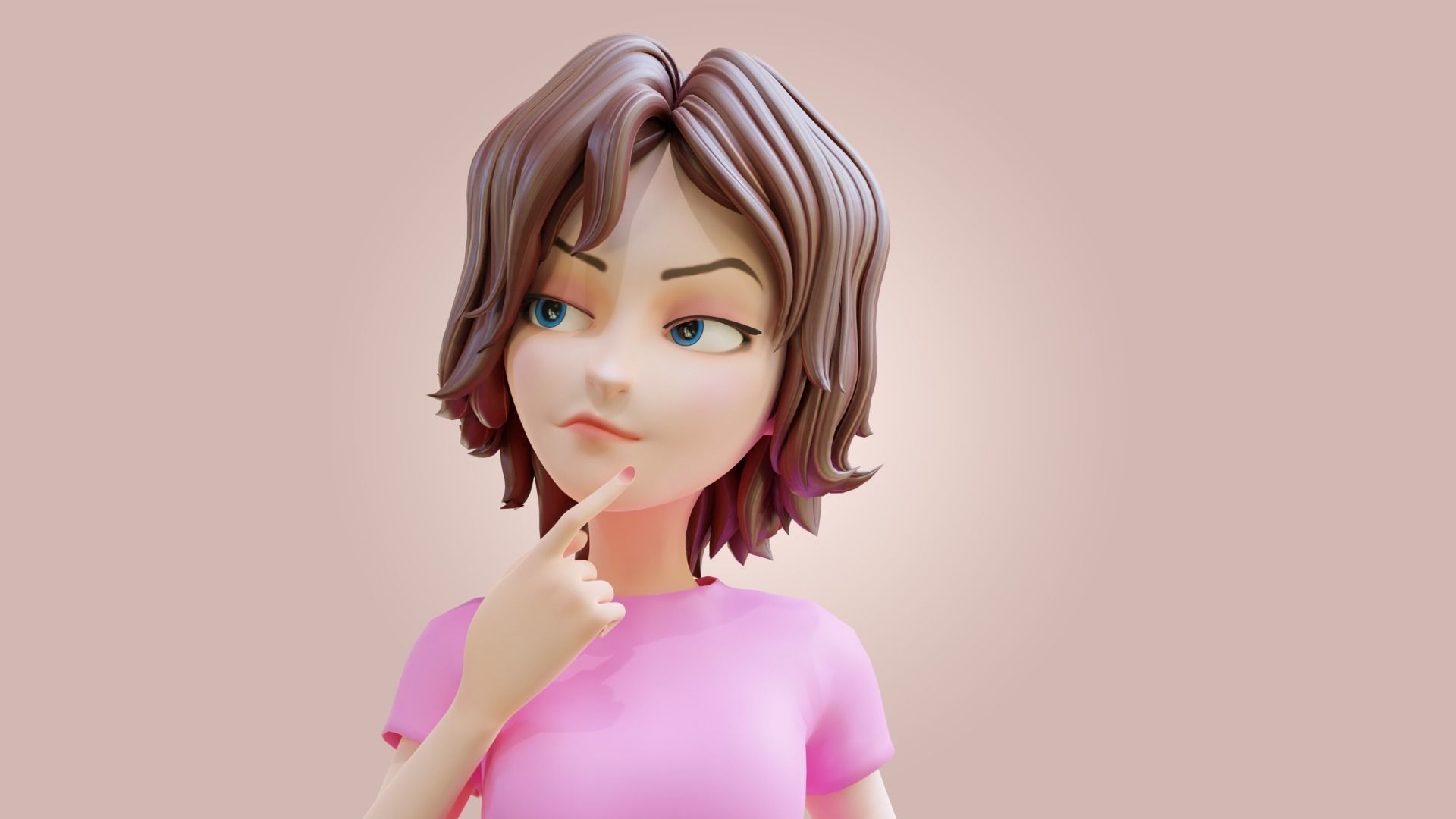 3D model Cartoon Woman Rigged 3D model VR / AR / low-poly | CGTrader