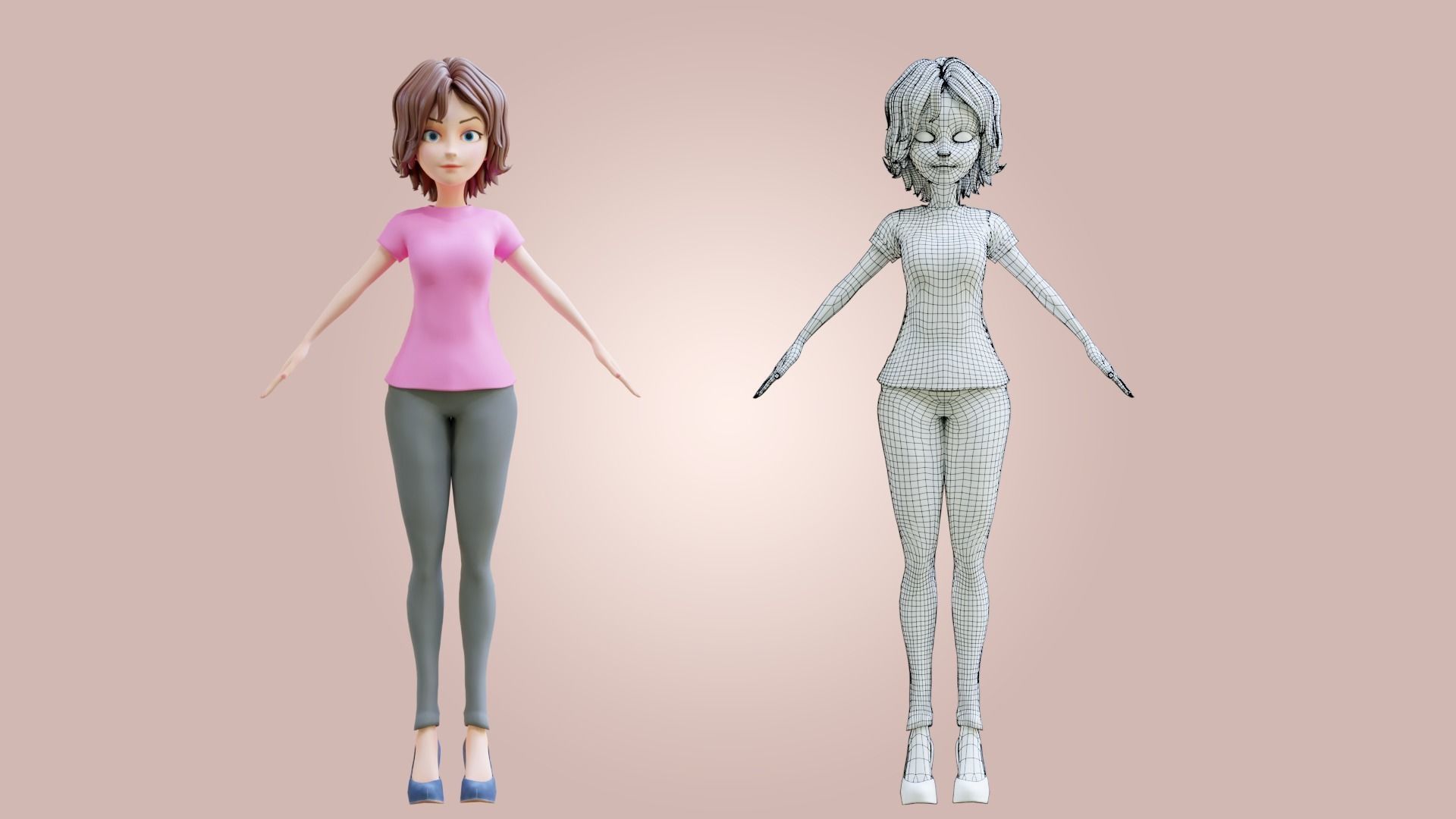 Cartoon Girl Rigged 3d Model Setup Cgtrader Cute Cartoon Pictures | My ...