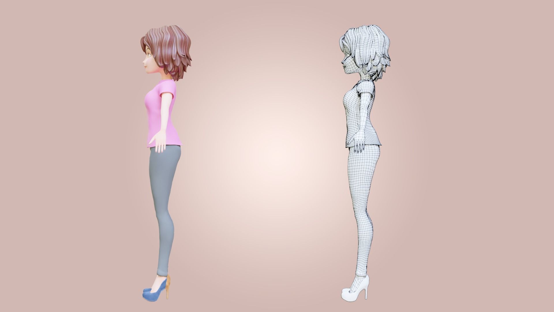 3D model Cartoon Woman Rigged 3D model VR / AR / low-poly | CGTrader