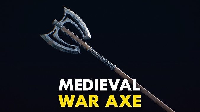 3D model Medieval Weapon War Axe -PBR- Game Ready VR / AR / low-poly ...