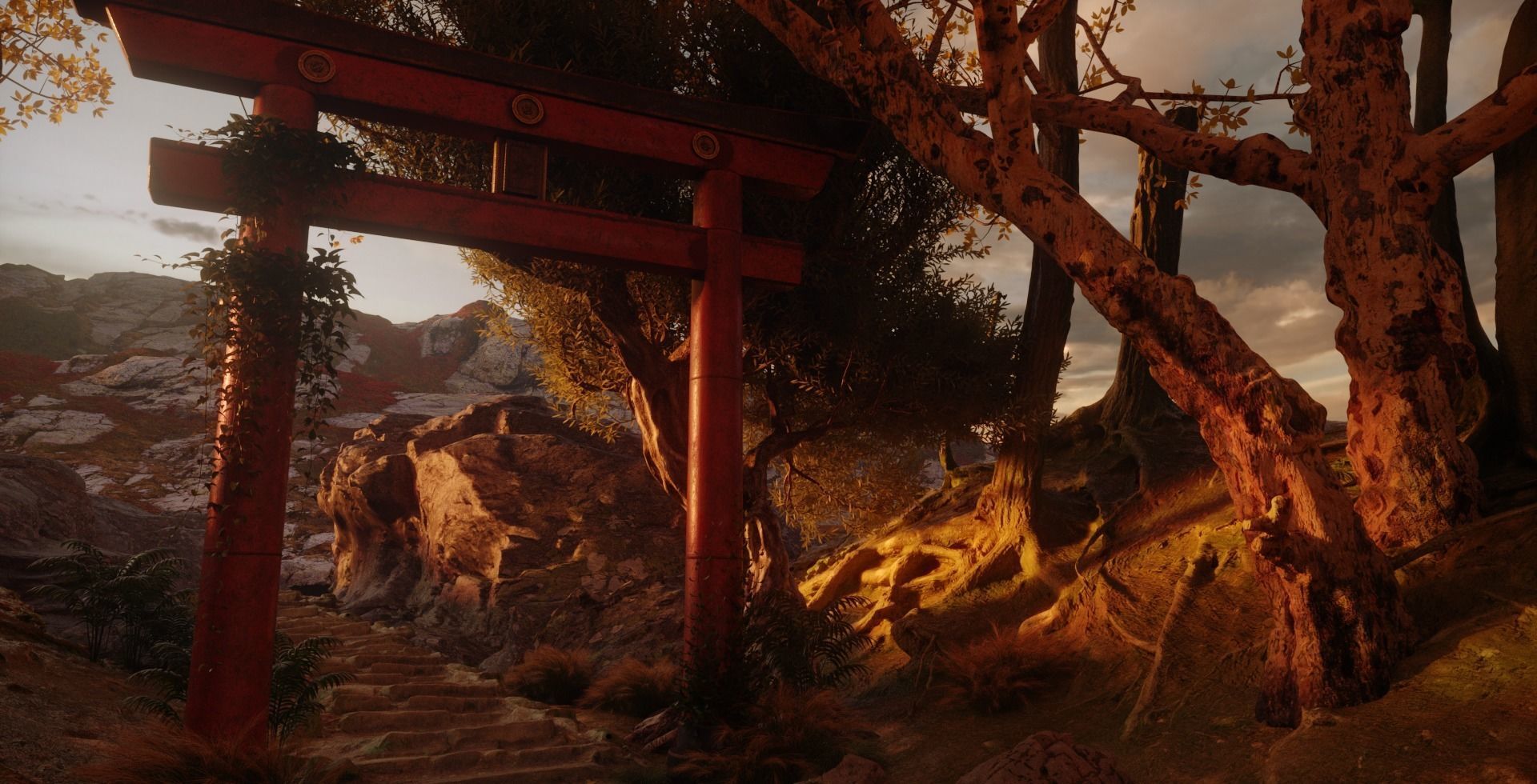 Samurai Path Torii Gate Model Scene 3D model | CGTrader