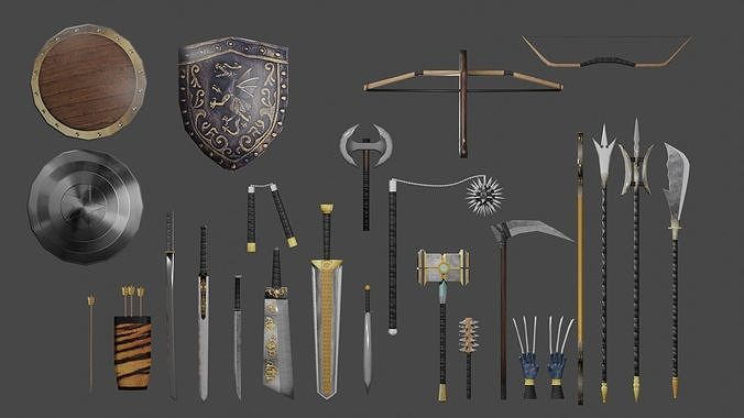 BasicWeaponPack weapons and tools free VR / AR / low-poly 3D model | CGTrader