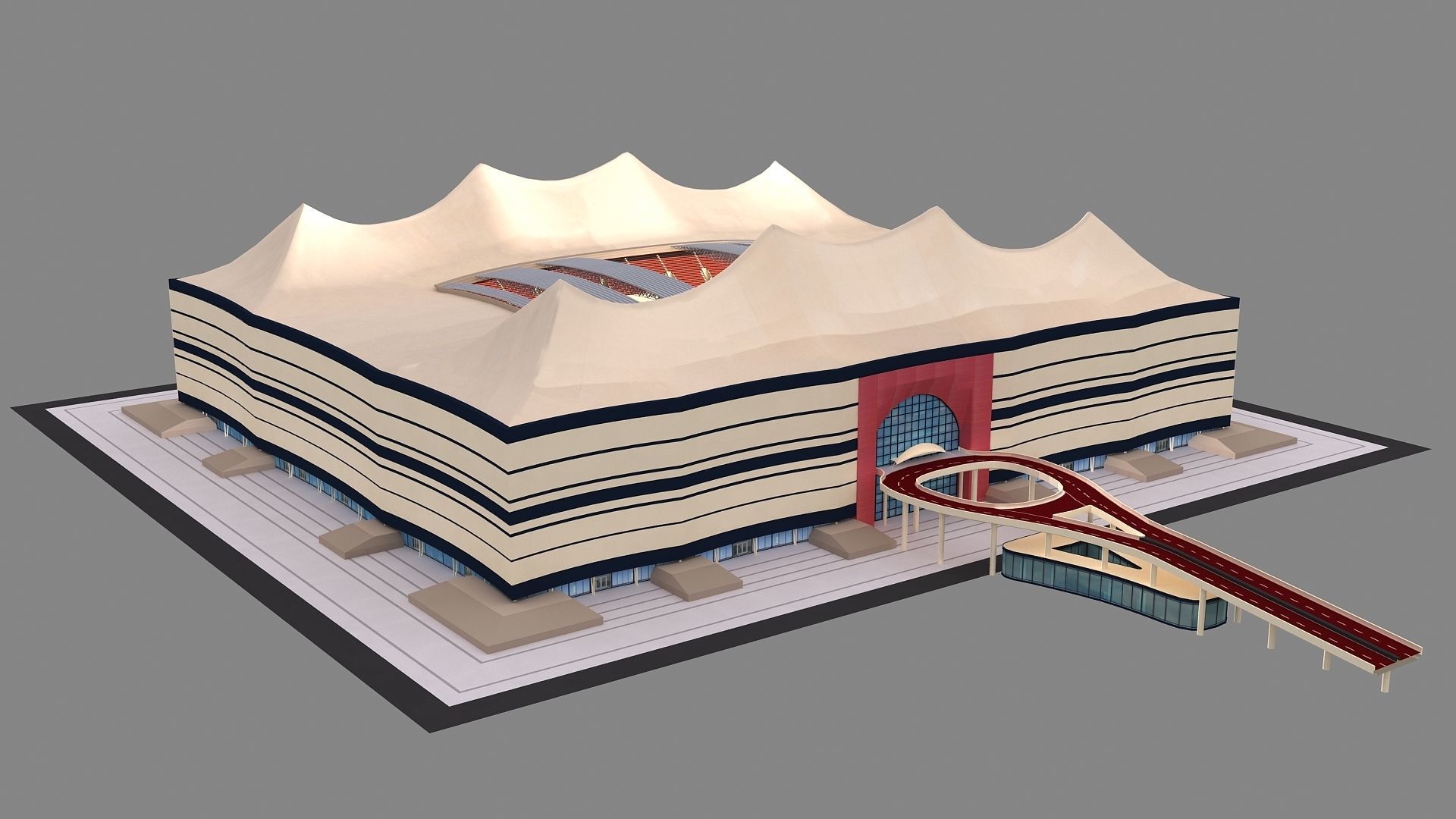 Al Bayt Stadium Qatar- Fifa World Cup 2022 Stadium 3D model 3D model ...