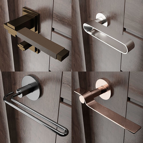 Door handles collection set 2 3D model | CGTrader
