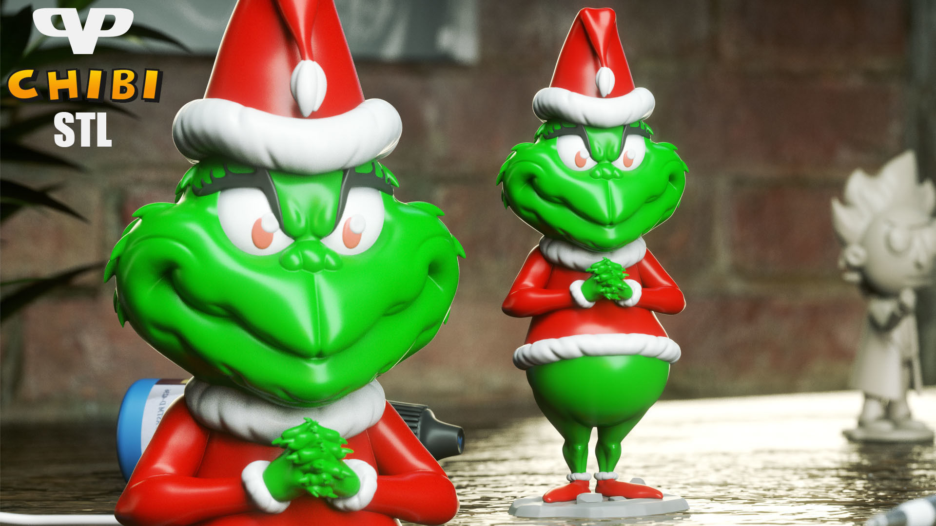 Grinch Chibi STL for 3D Printing ChibiSTL 3DXM 3D model 3D printable ...