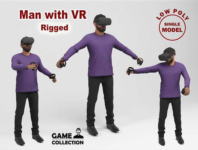 3D model Man with VR VR / AR / low-poly | CGTrader