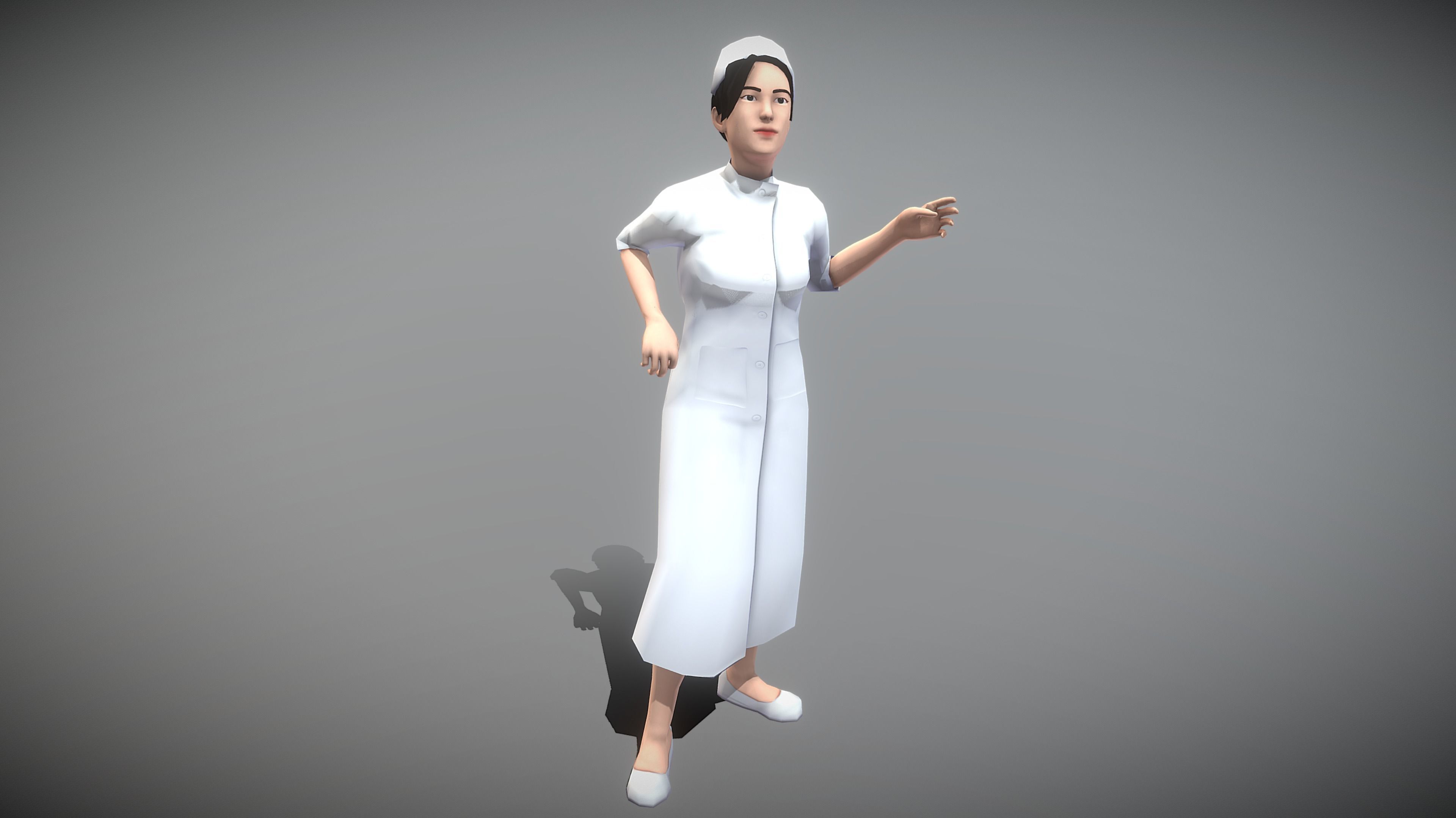 3D model Nurse female dress VR / AR / low-poly rigged animated | CGTrader