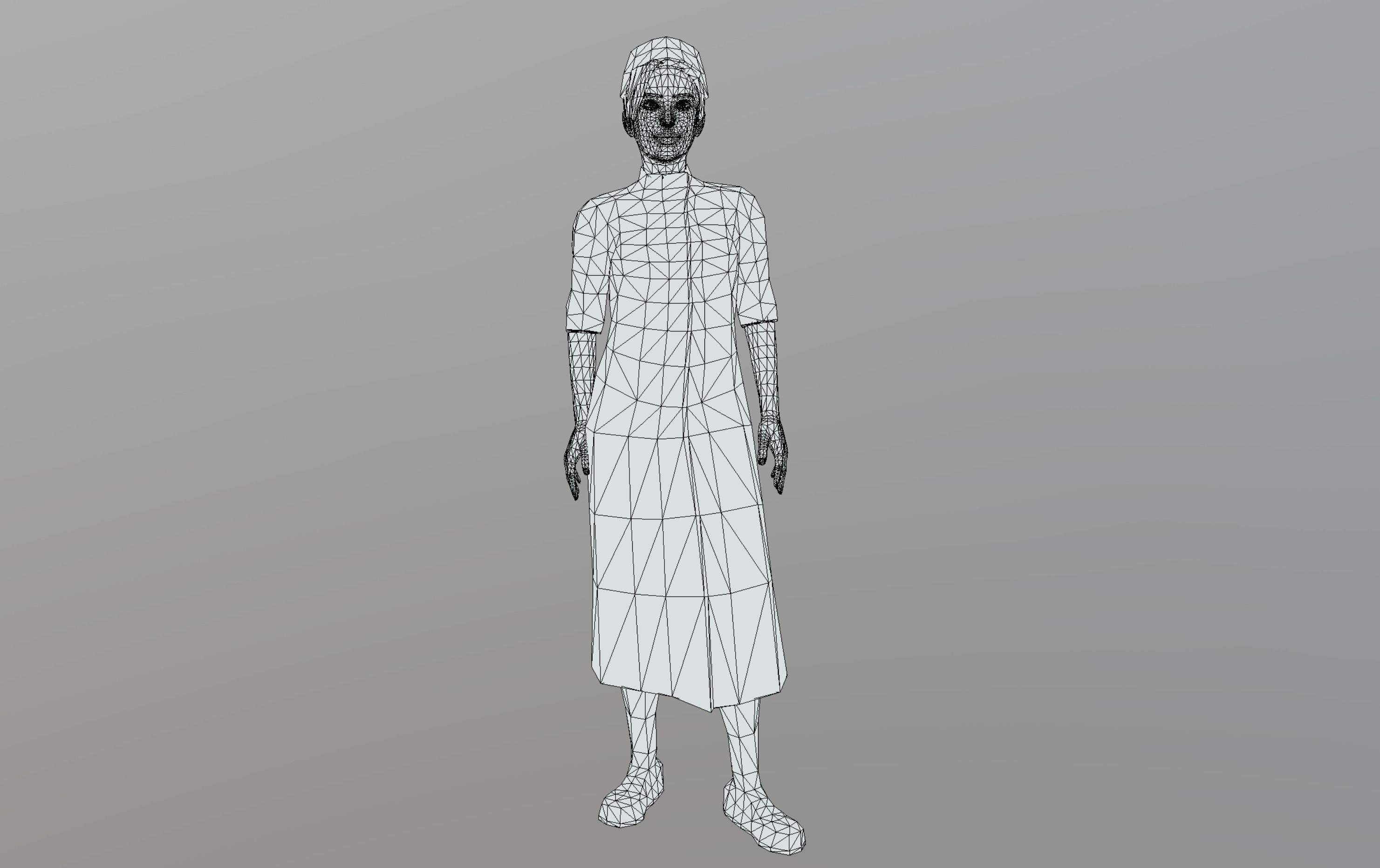 3D model Nurse female dress VR / AR / low-poly rigged animated | CGTrader