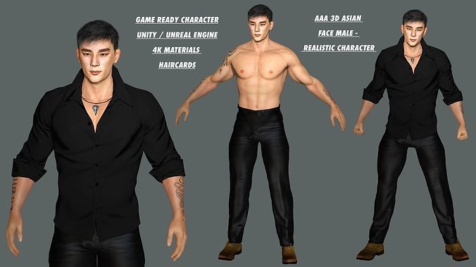 3D model AAA 3D REALISTIC ASIAN MALE CHARACTER - BUSINESSMAN ASIAN VR ...