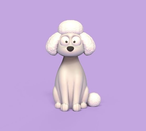 Cartoon Poodle 3D model 3D printable | CGTrader