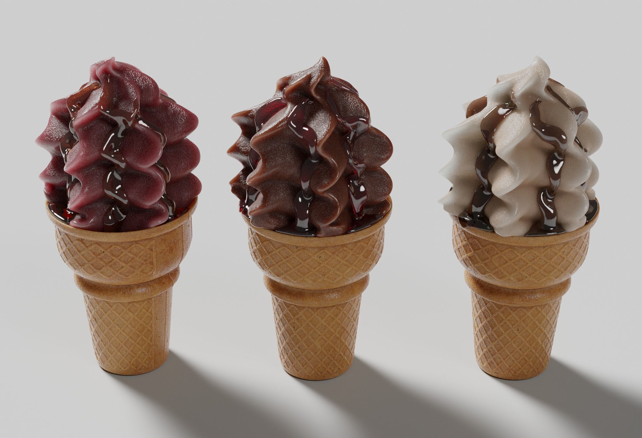 Ice Cream Cone Sundae Syrup 3D model | CGTrader