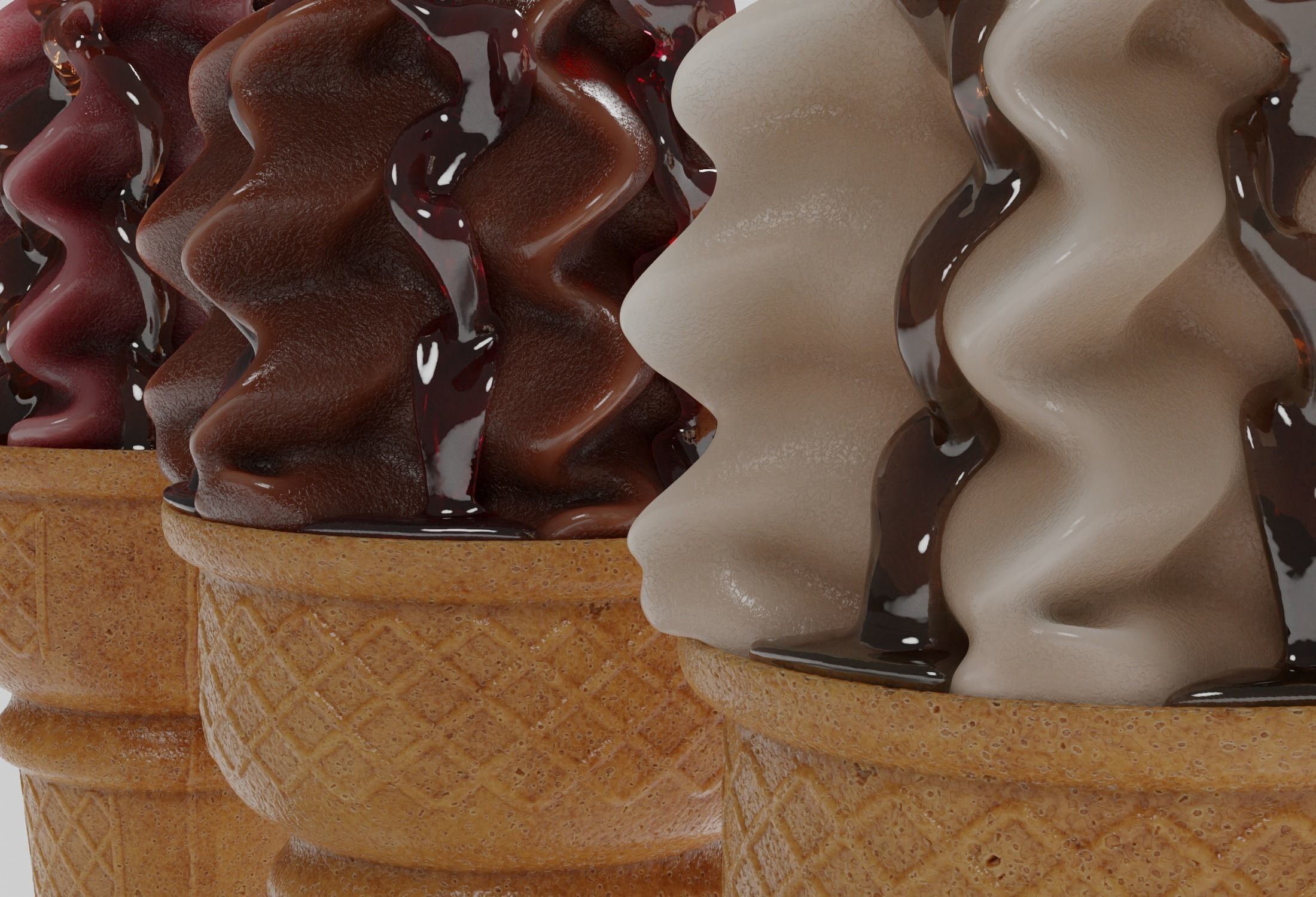 Ice Cream Cone Sundae Syrup 3D model | CGTrader