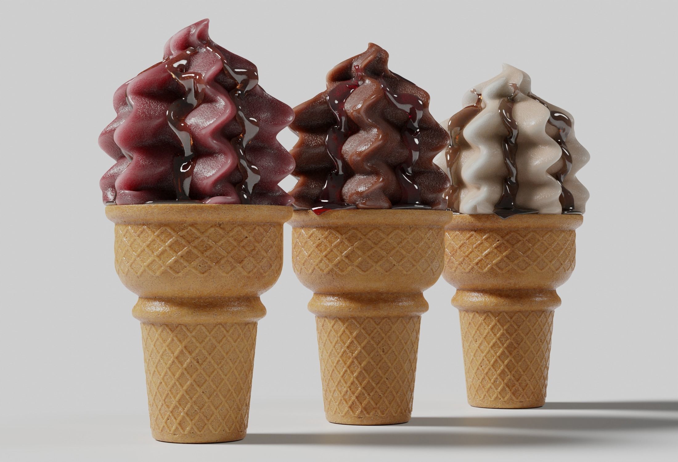 Ice Cream Cone Sundae Syrup 3D model | CGTrader