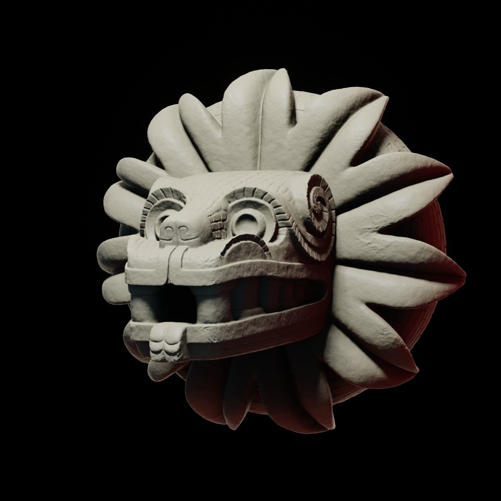 Quetzalcoatl mexican lion head 3D model 3D printable | CGTrader