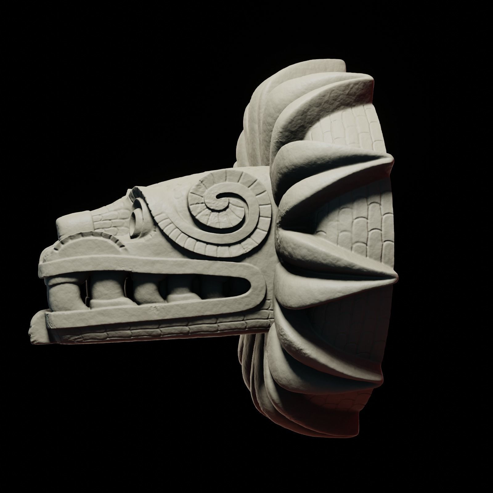 Quetzalcoatl mexican lion head 3D model 3D printable | CGTrader