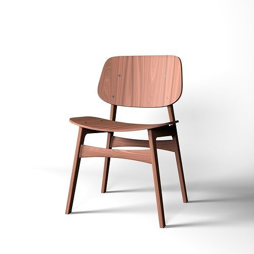 Wood base chair free 3D model | CGTrader