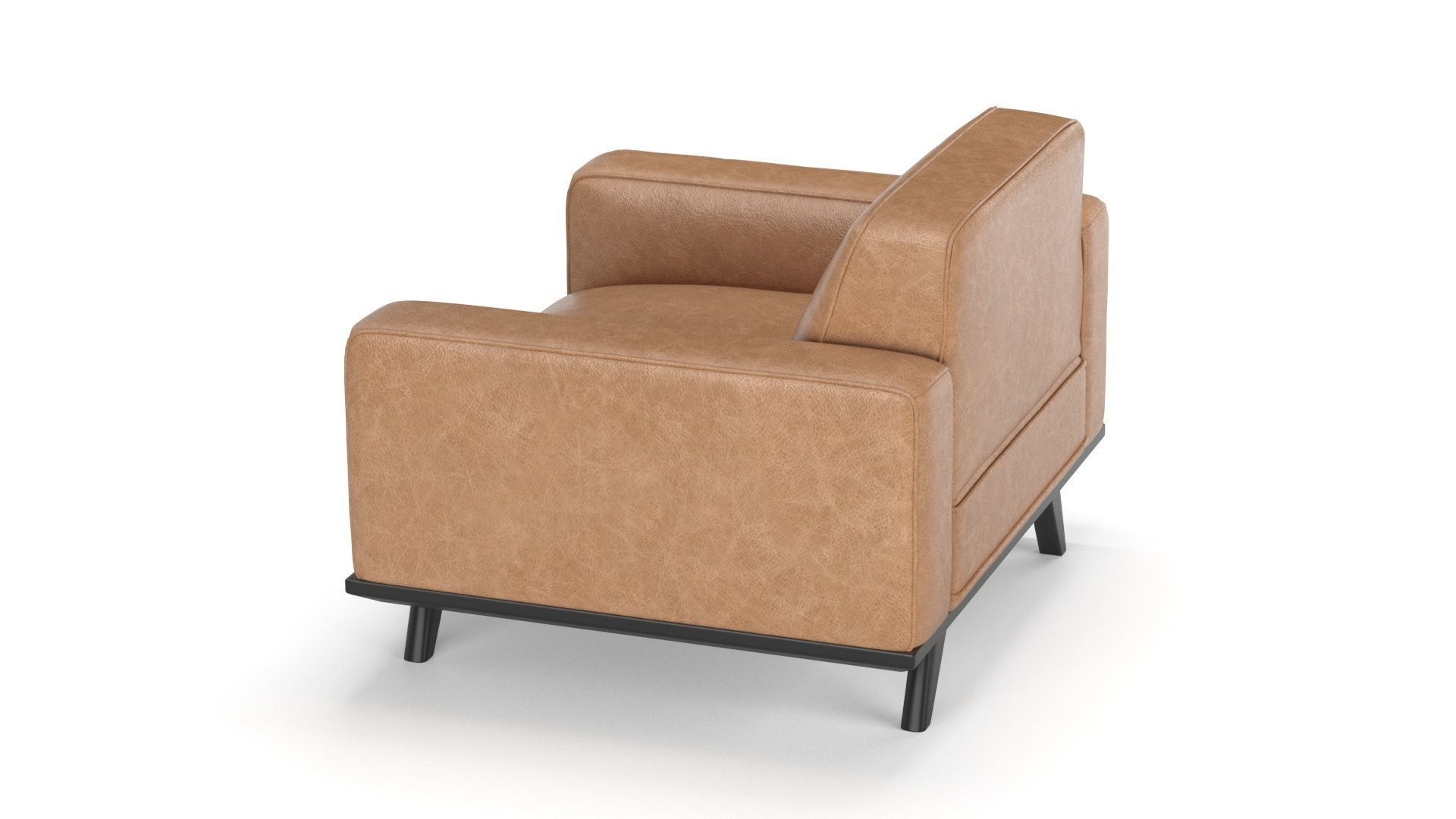Rivet Bigelow Modern Oversized Leather Accent Chair 3D model | CGTrader