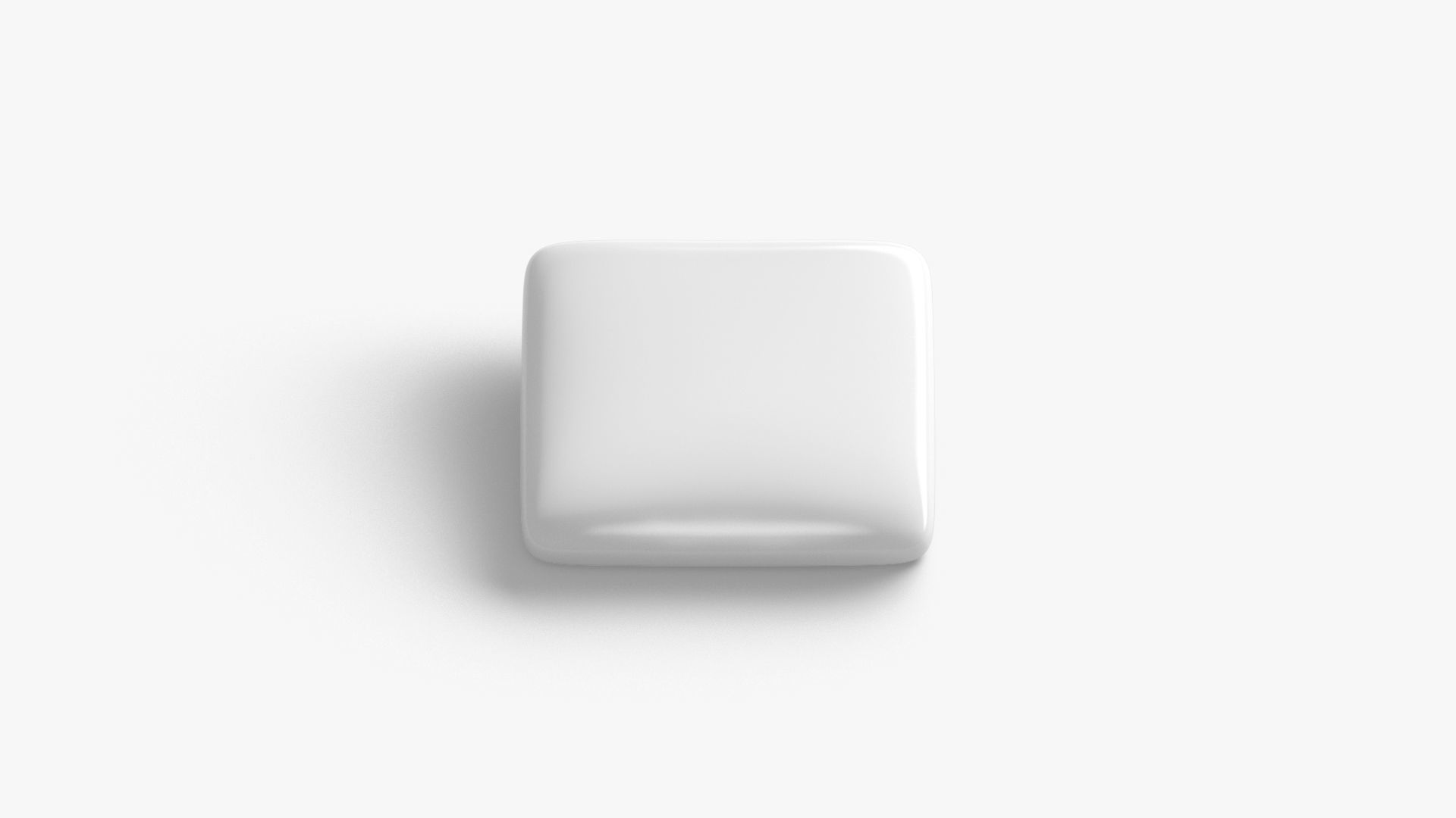 3D model White Square Button Badge - plastic clutch pin VR / AR / low ...