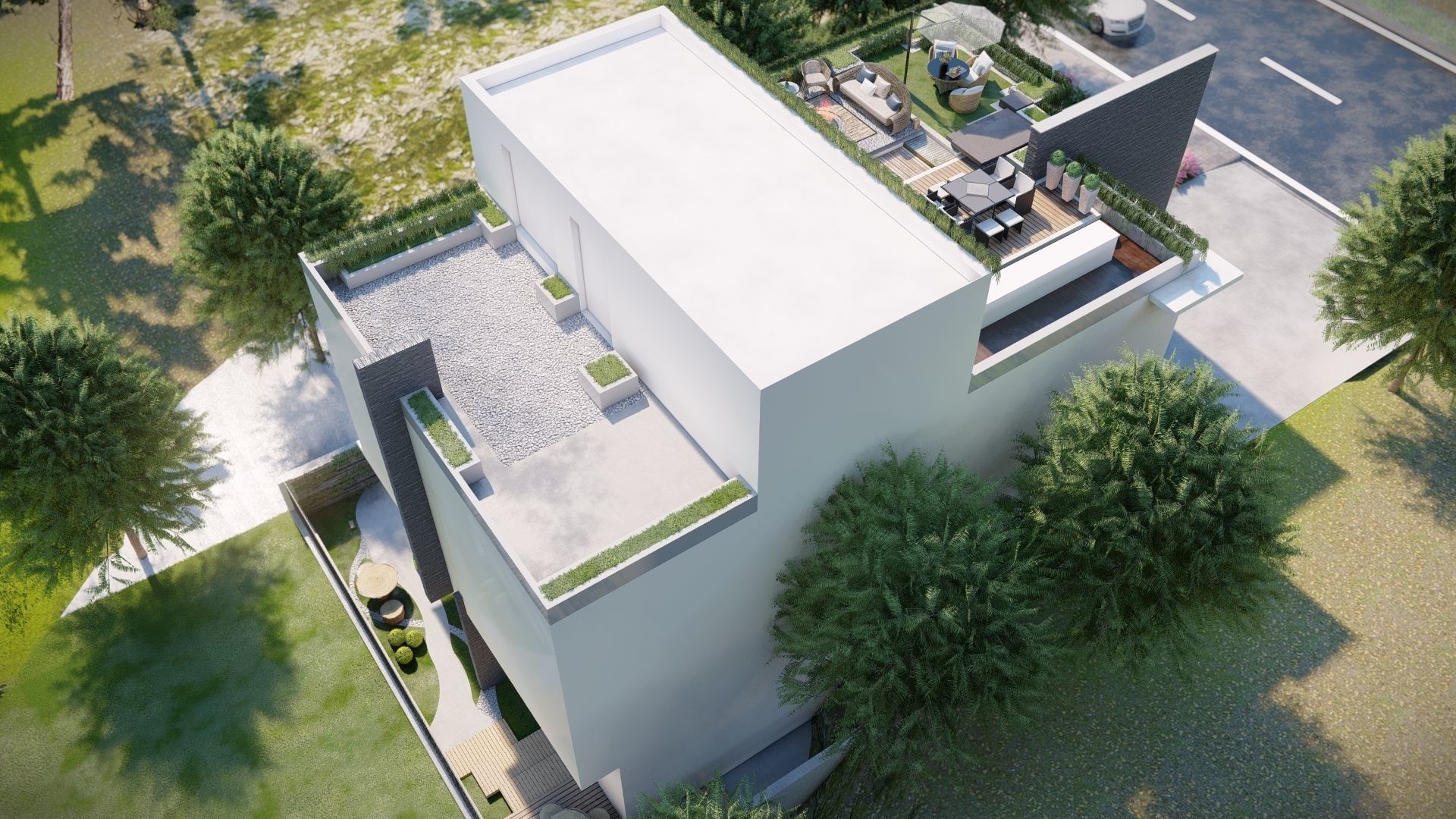 Roof top landscape design with conservatory 3d model 3D model | CGTrader