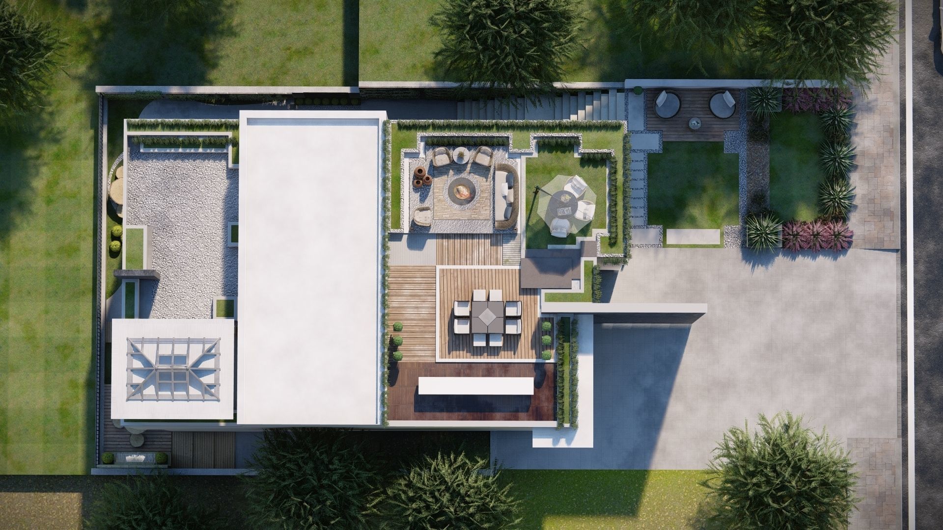 Roof top landscape design with conservatory 3d model 3D model | CGTrader