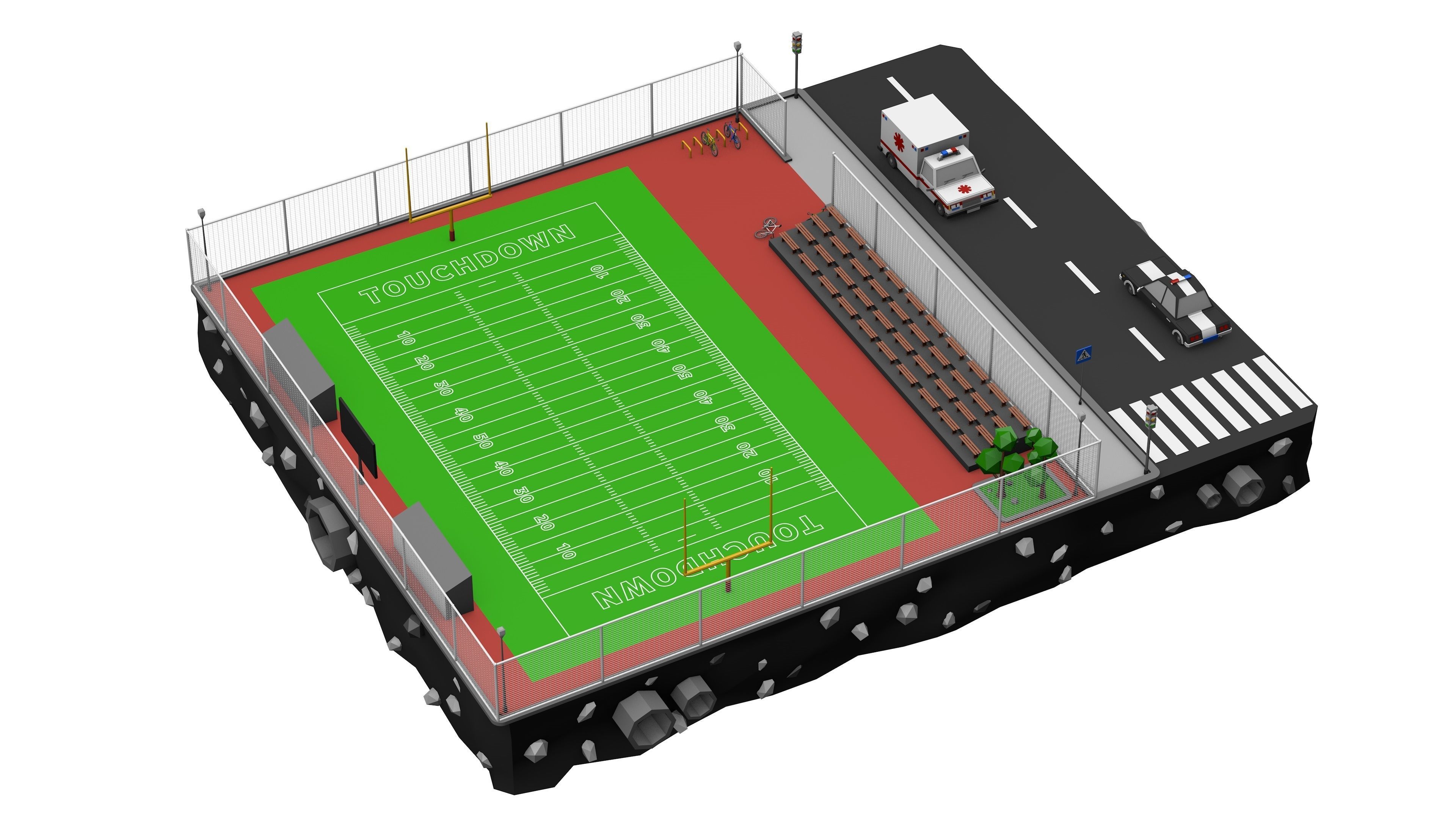 American Football Field 3D model | CGTrader