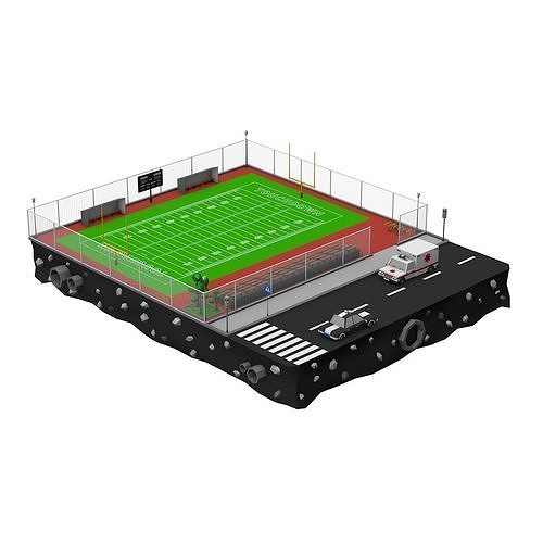 American Football Field 3D model | CGTrader