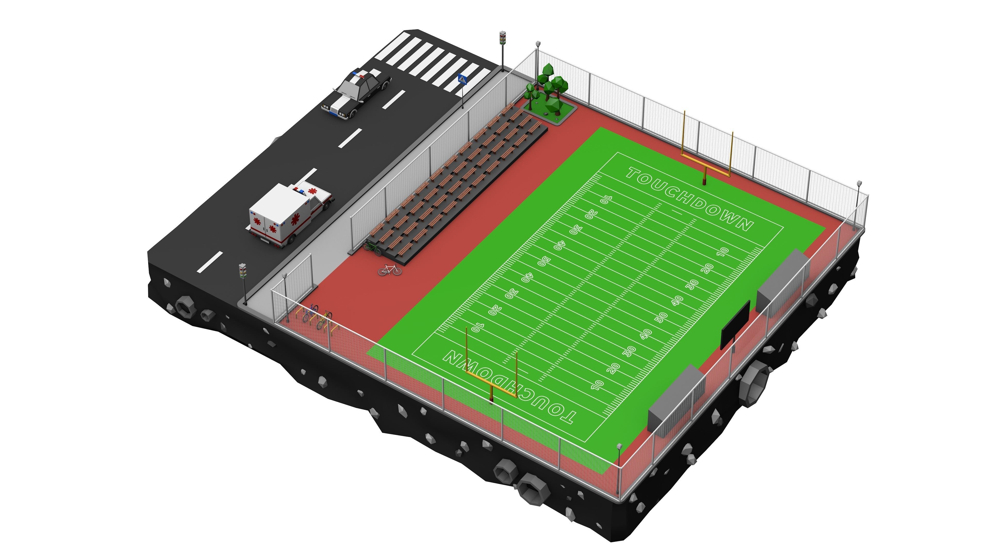 American Football Field 3D model | CGTrader