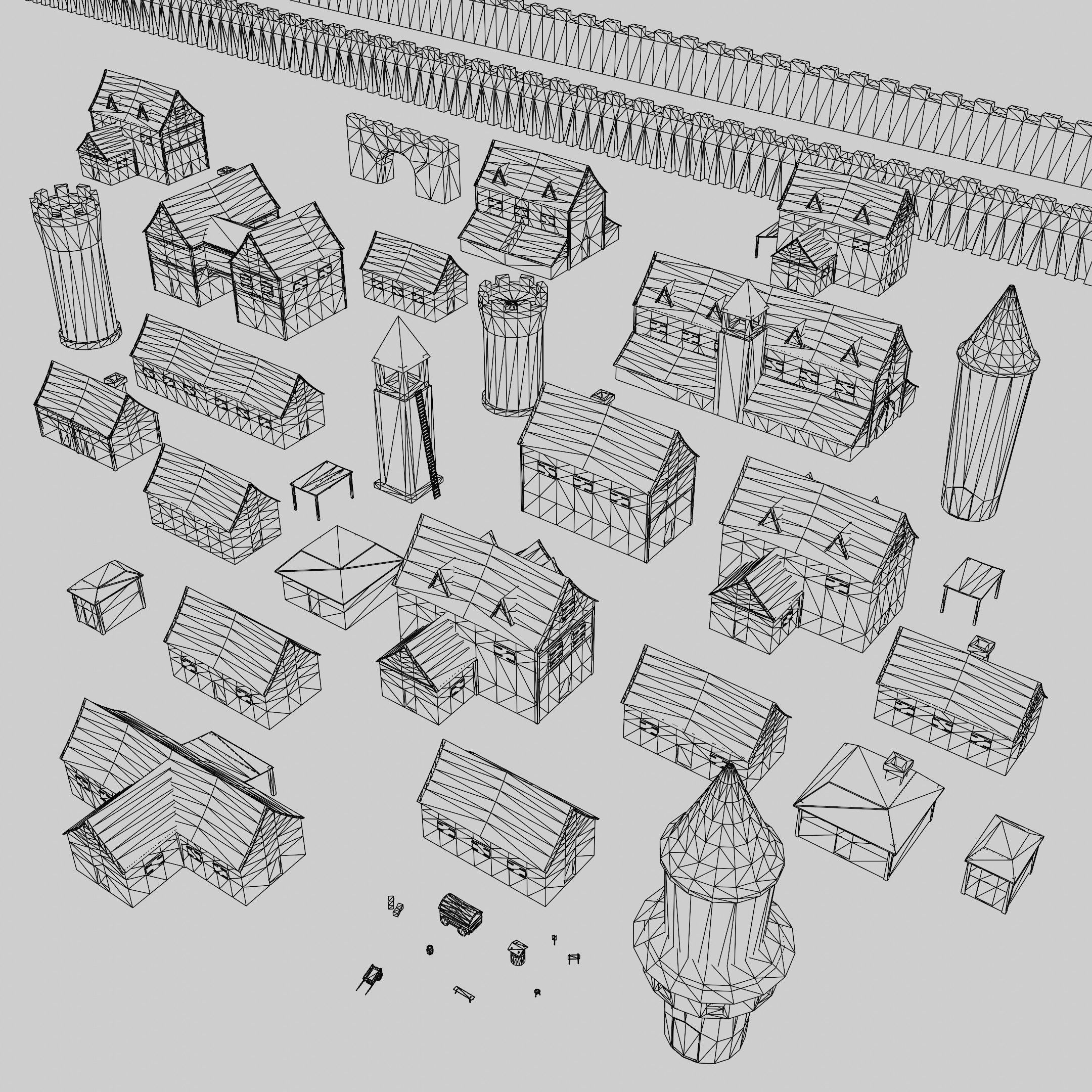 3D model Medieval City Pack VR / AR / low-poly | CGTrader