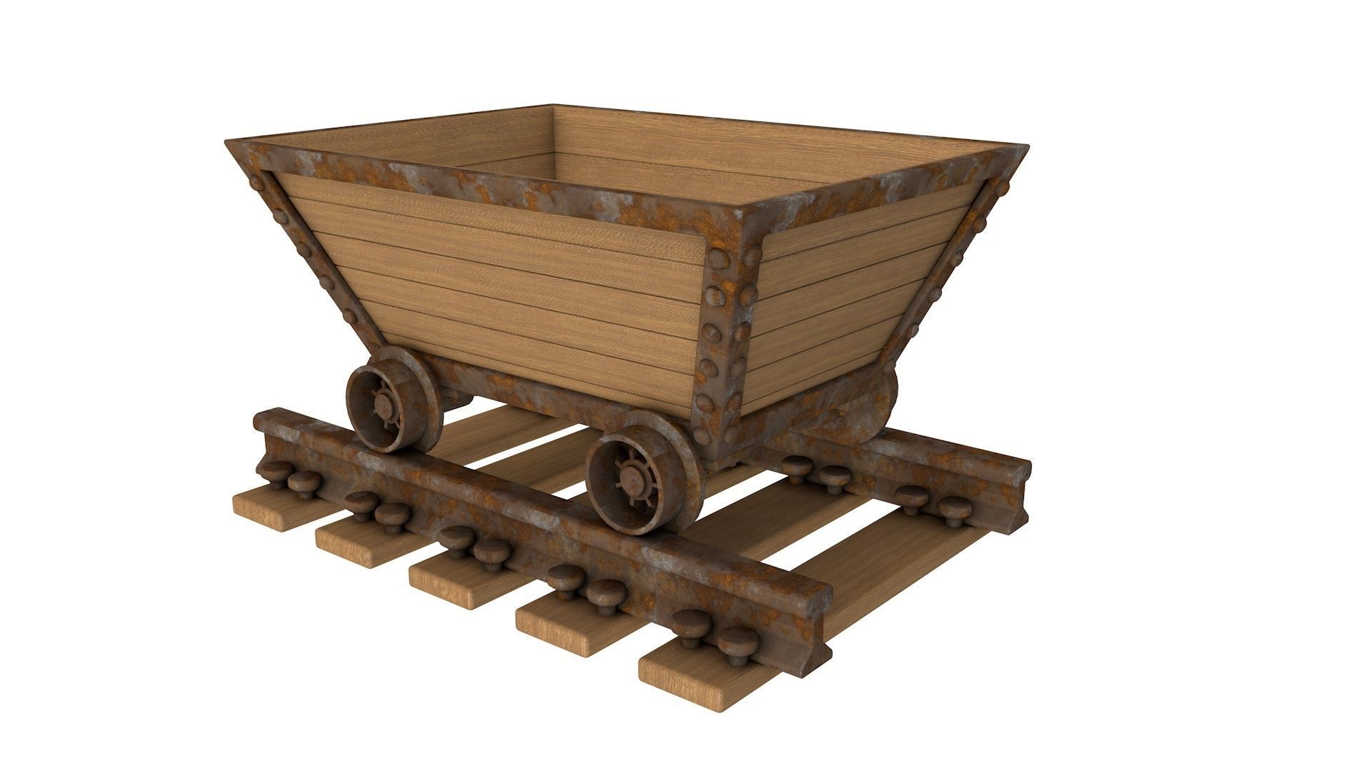 Cartoon Mine Cart 3D model | CGTrader