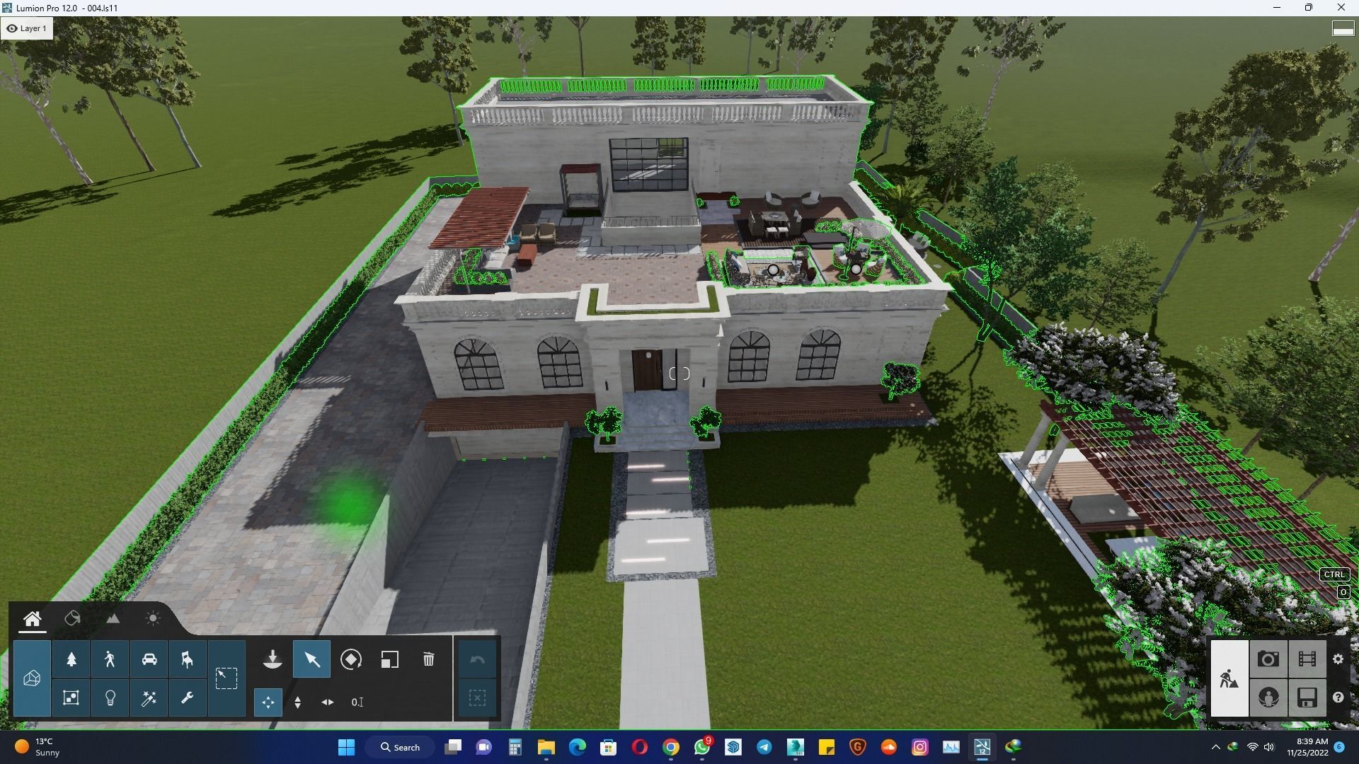 Neoclassical House design with roof top landscape 3D model | CGTrader