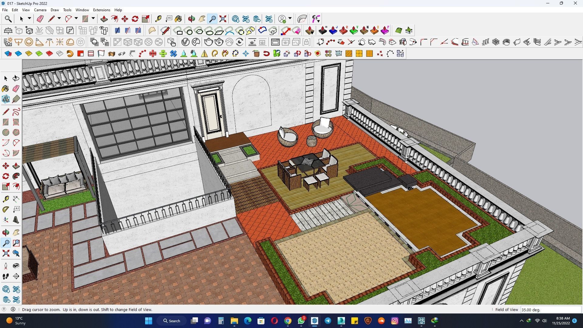 Neoclassical House design with roof top landscape 3D model | CGTrader