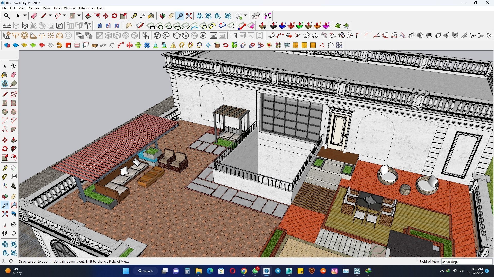 Neoclassical House design with roof top landscape 3D model | CGTrader