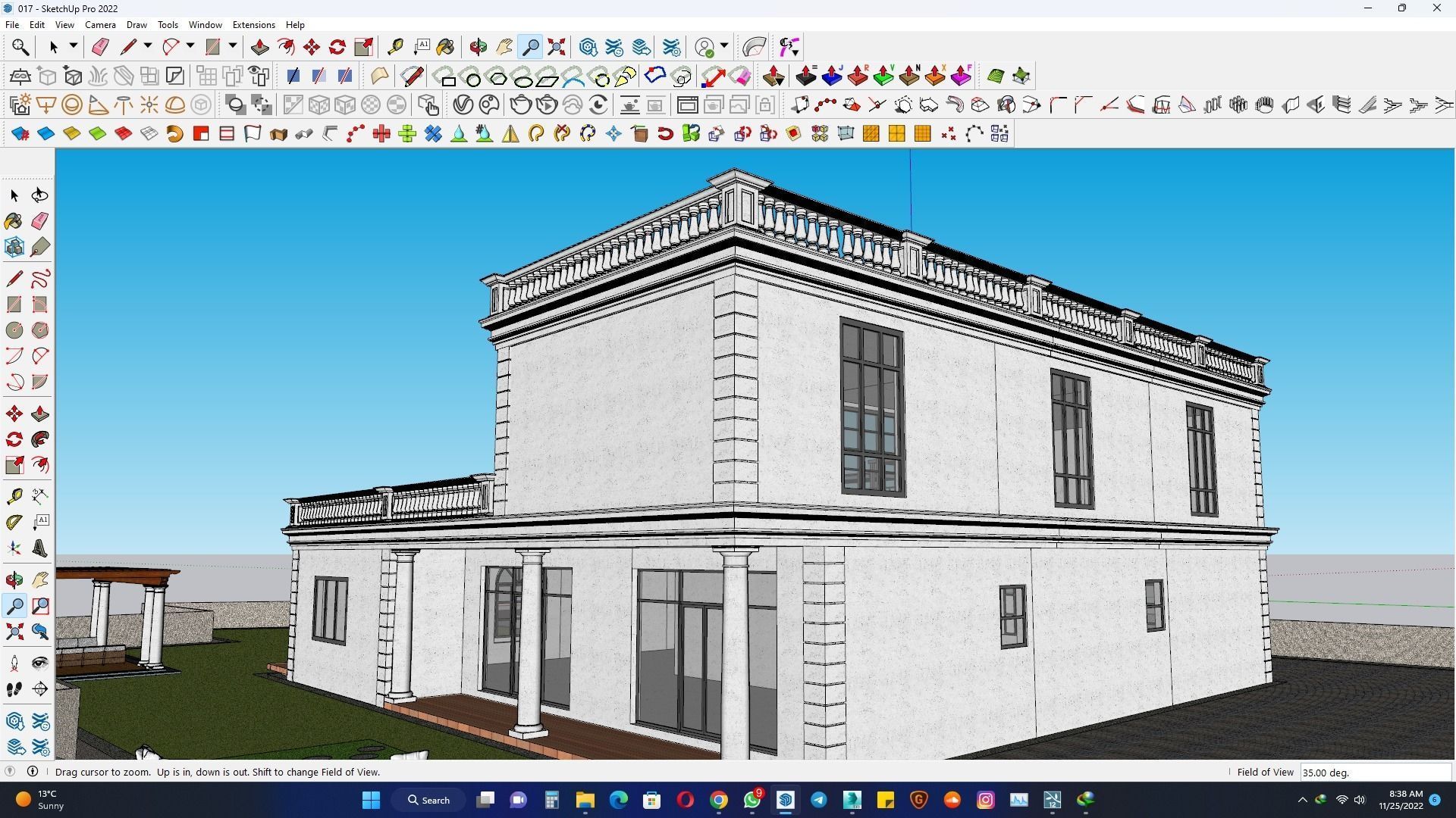 Neoclassical House design with roof top landscape 3D model | CGTrader