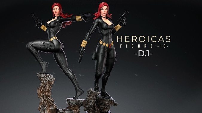 Heroicas - Figure 10 - D1 - Black Widow - 3D model 3D printable | CGTrader