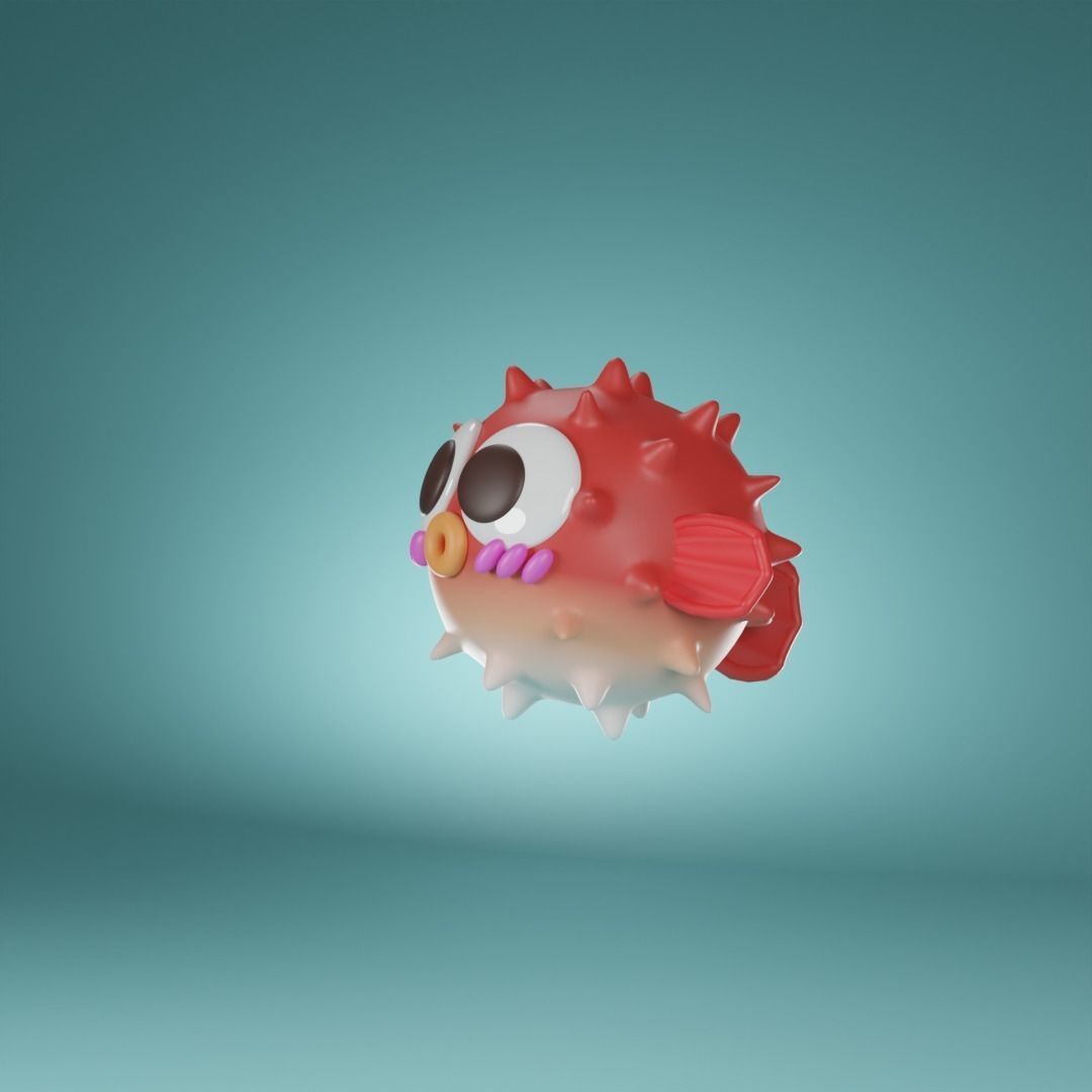 3D model puffer fish cartoon 3d model VR / AR / low-poly | CGTrader
