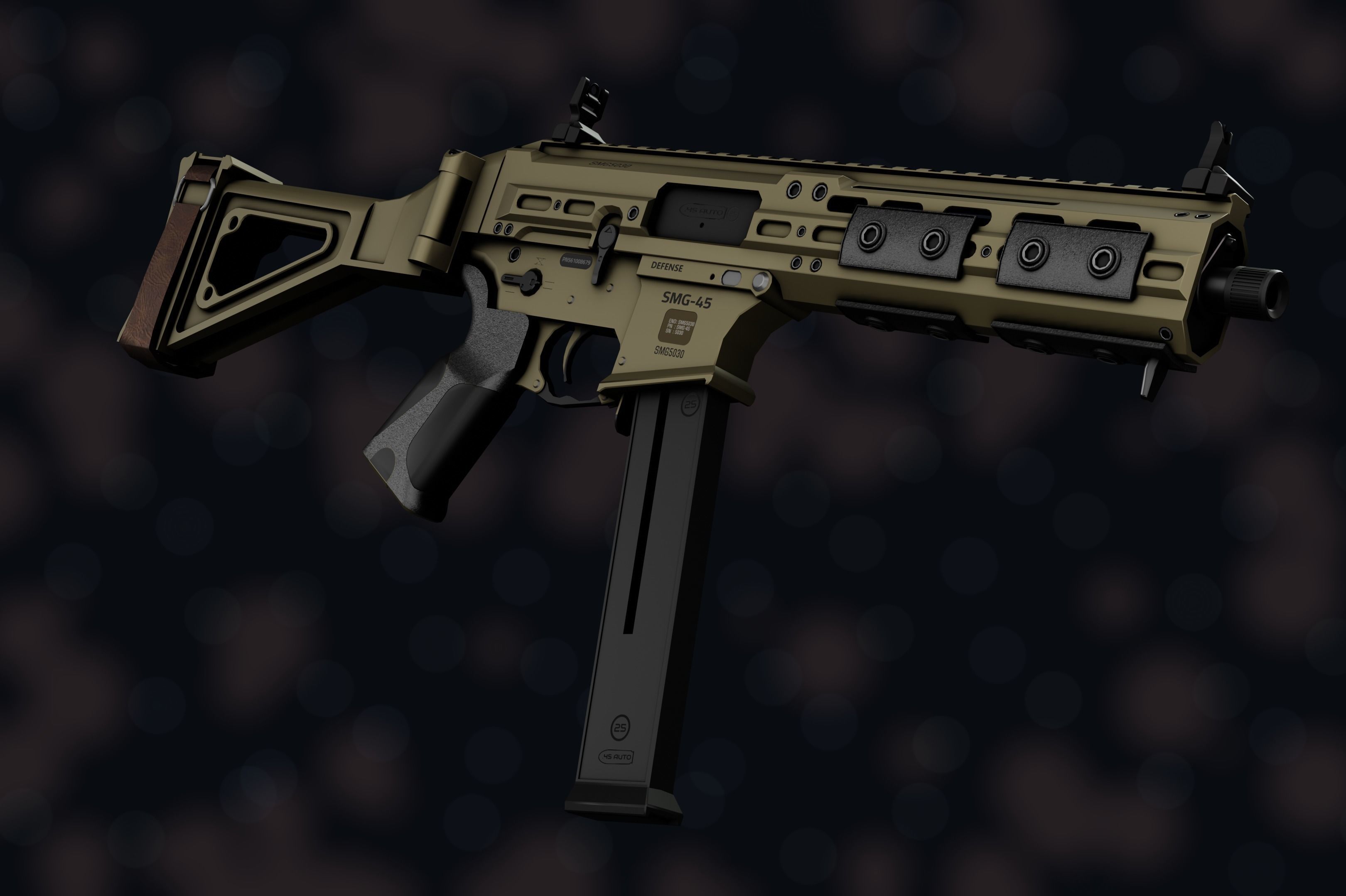 3D model Weapon NZ SMG-45 VR / AR / low-poly | CGTrader