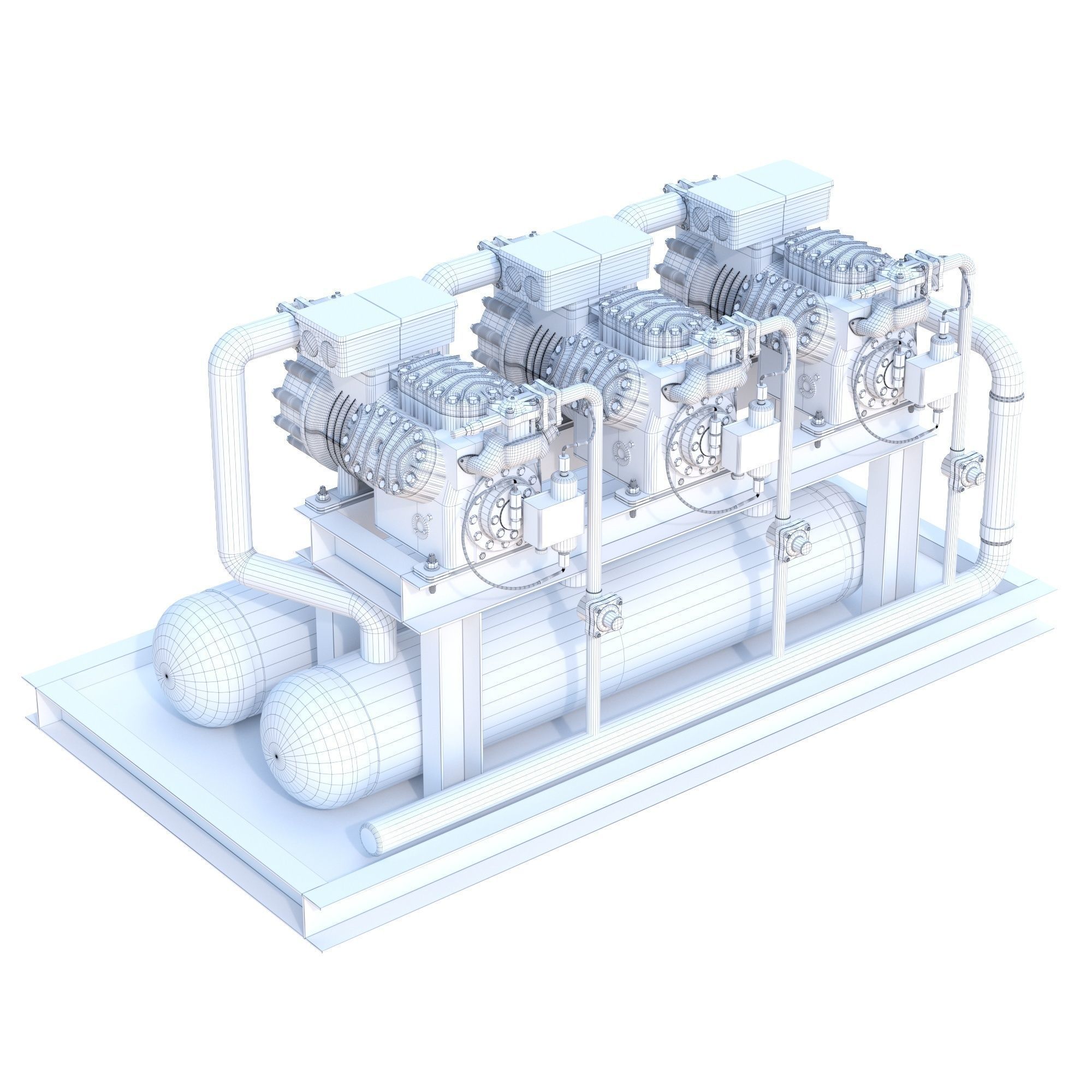 Multicompressor industrial refrigeration units 3D model | CGTrader