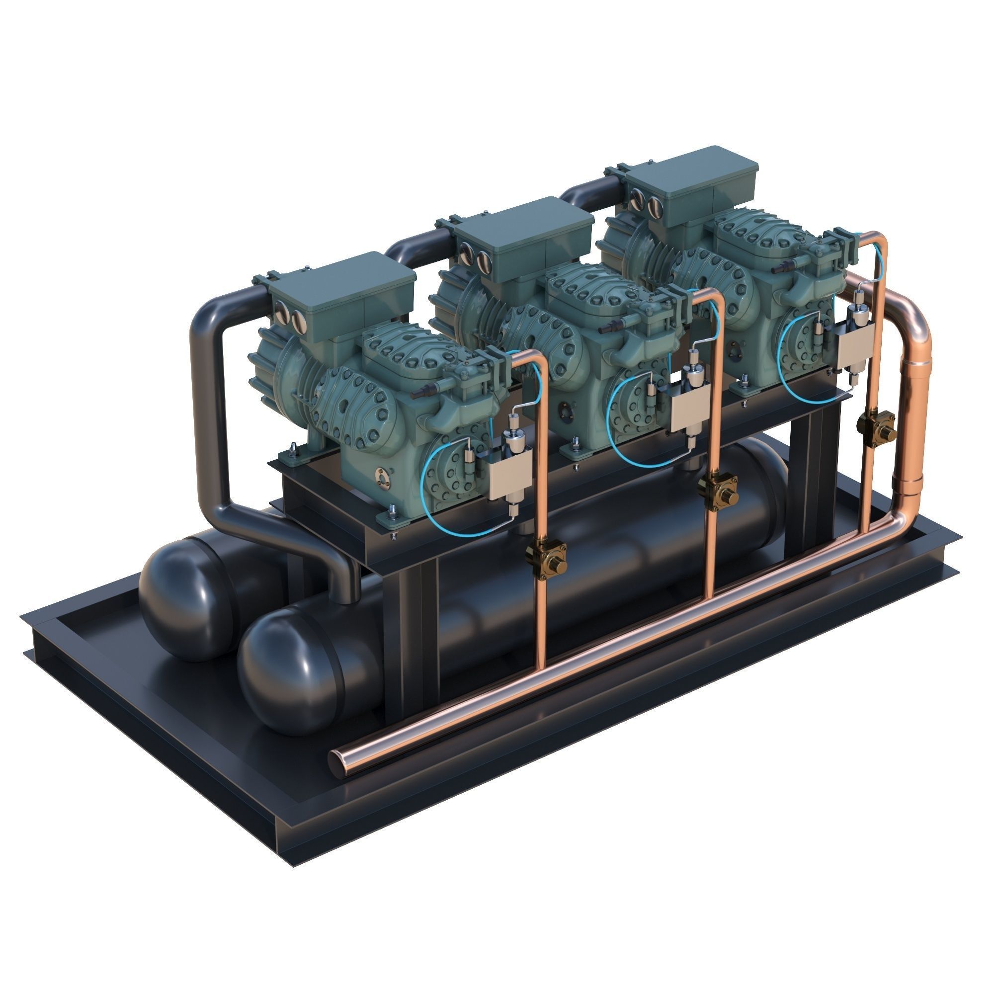 Multicompressor industrial refrigeration units 3D model | CGTrader