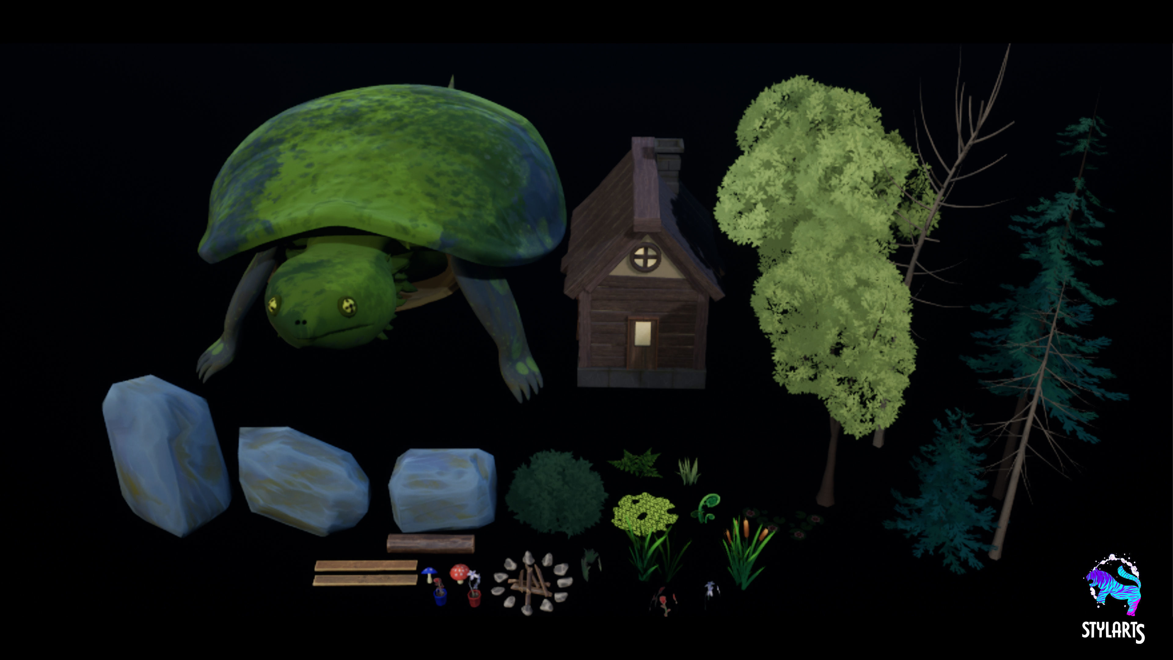 3D model Stylized Forest Environment - UE5 VR / AR / low-poly | CGTrader