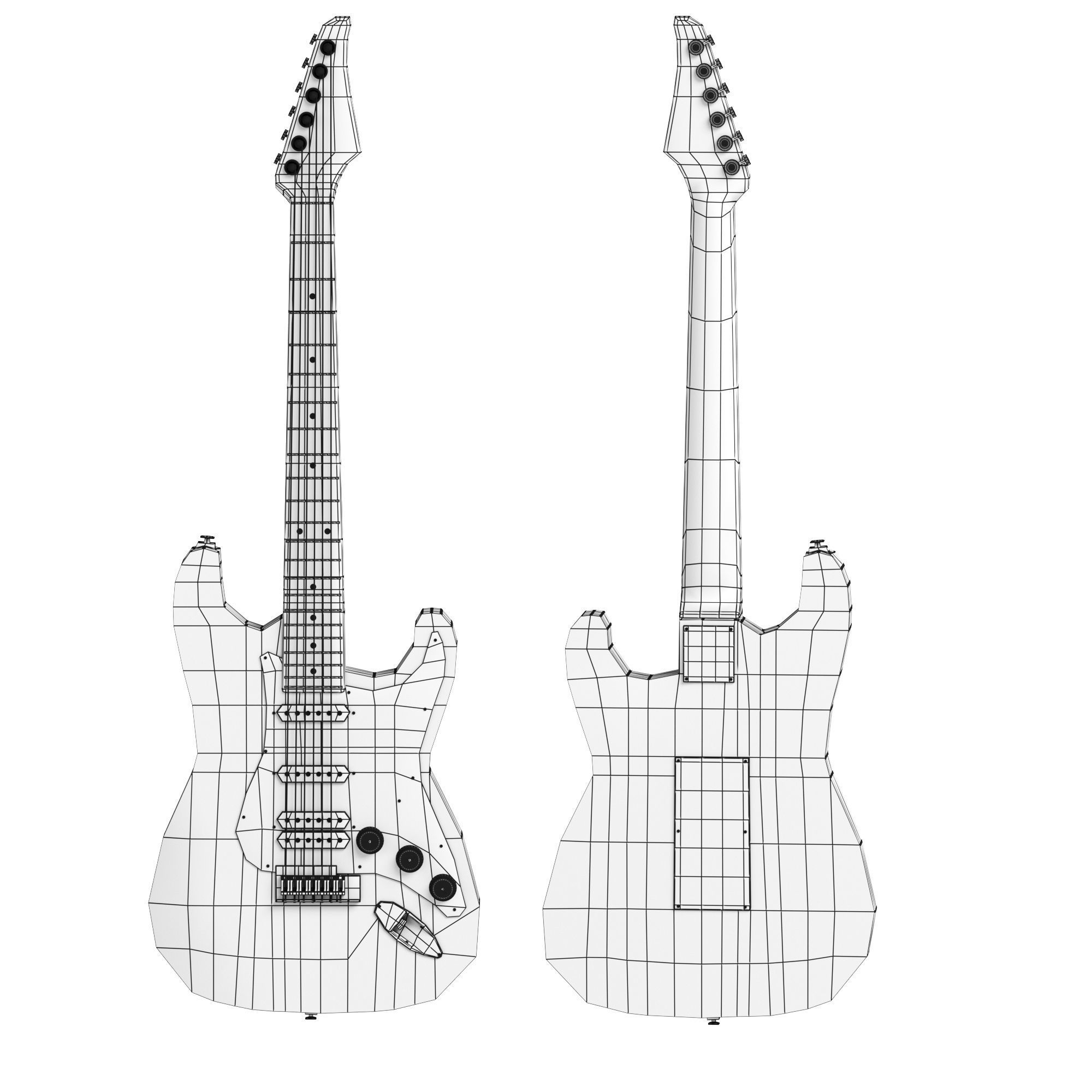 Suhr Guitars SUHR CLASSIC CUSTOM TRANS WHITE SWAMP ASH 3D model | CGTrader