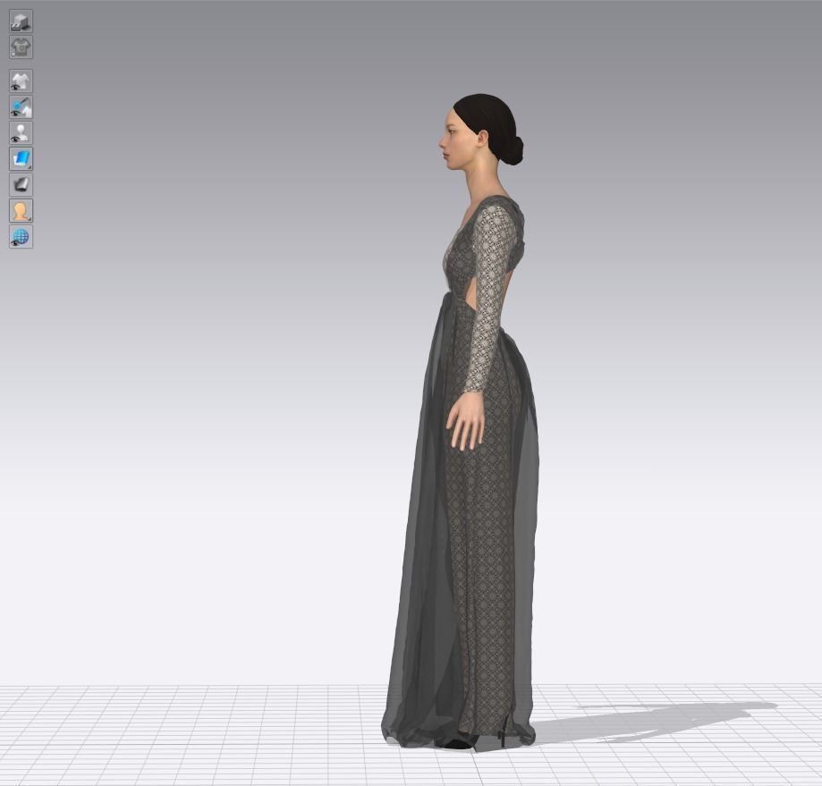 Long dress 3D model | CGTrader