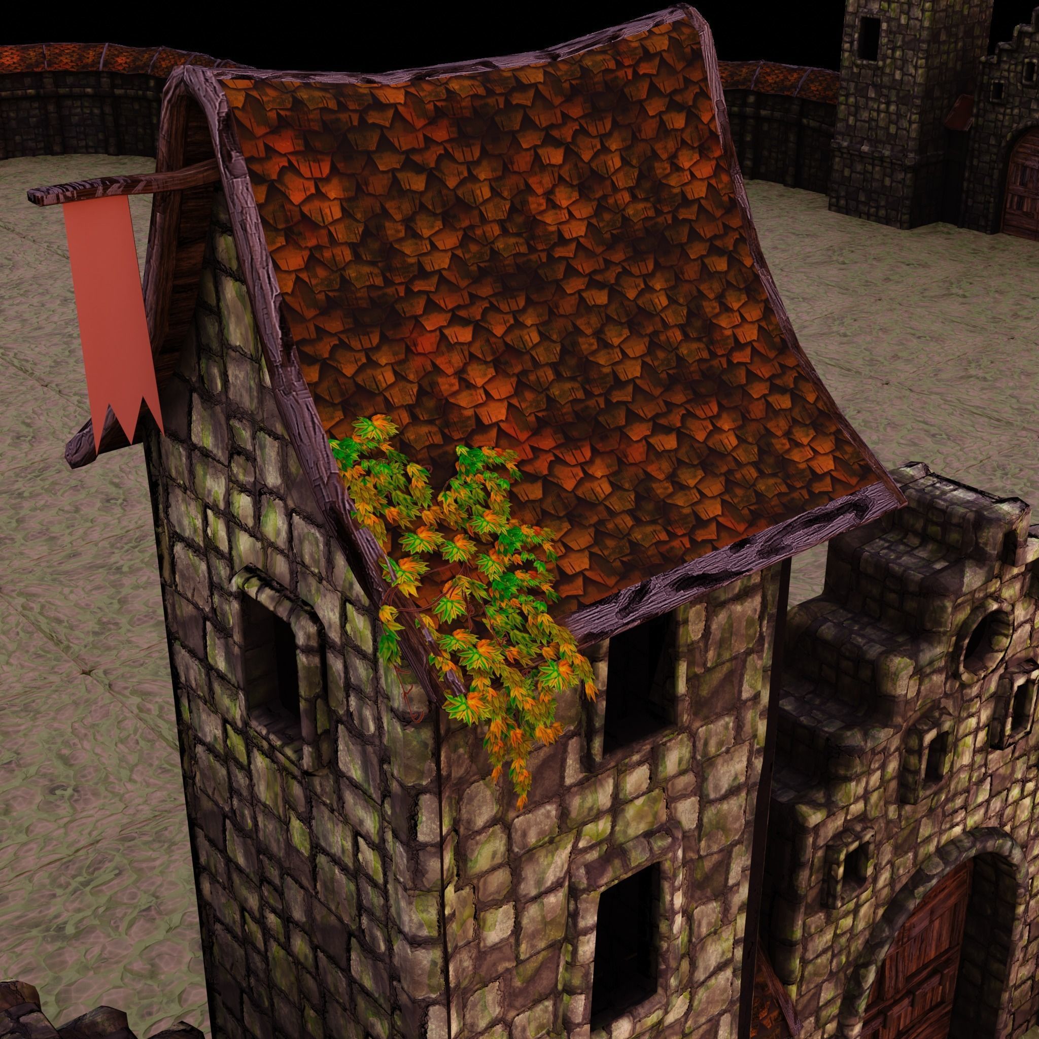 Medieval Stronghold Low-poly 3D model free VR / AR / low-poly 3D model ...