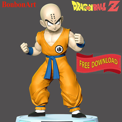 Krillin - Dragon Ball Fanart free 3D model 3D printable | CGTrader