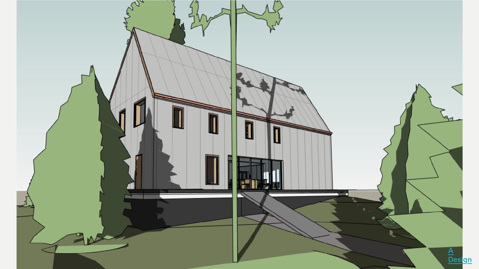 Barn house 2 - Revit 3D model | CGTrader