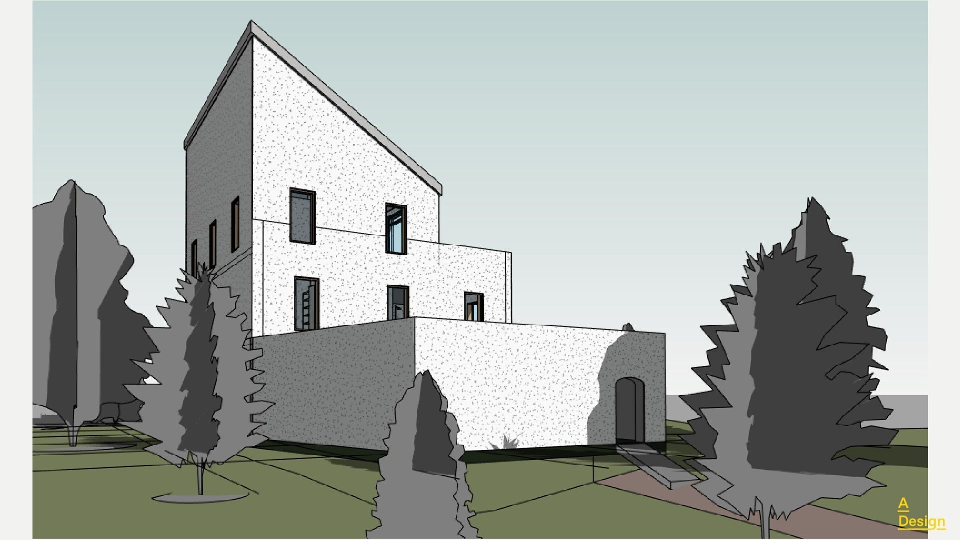 Triangle house - Revit 3D model | CGTrader