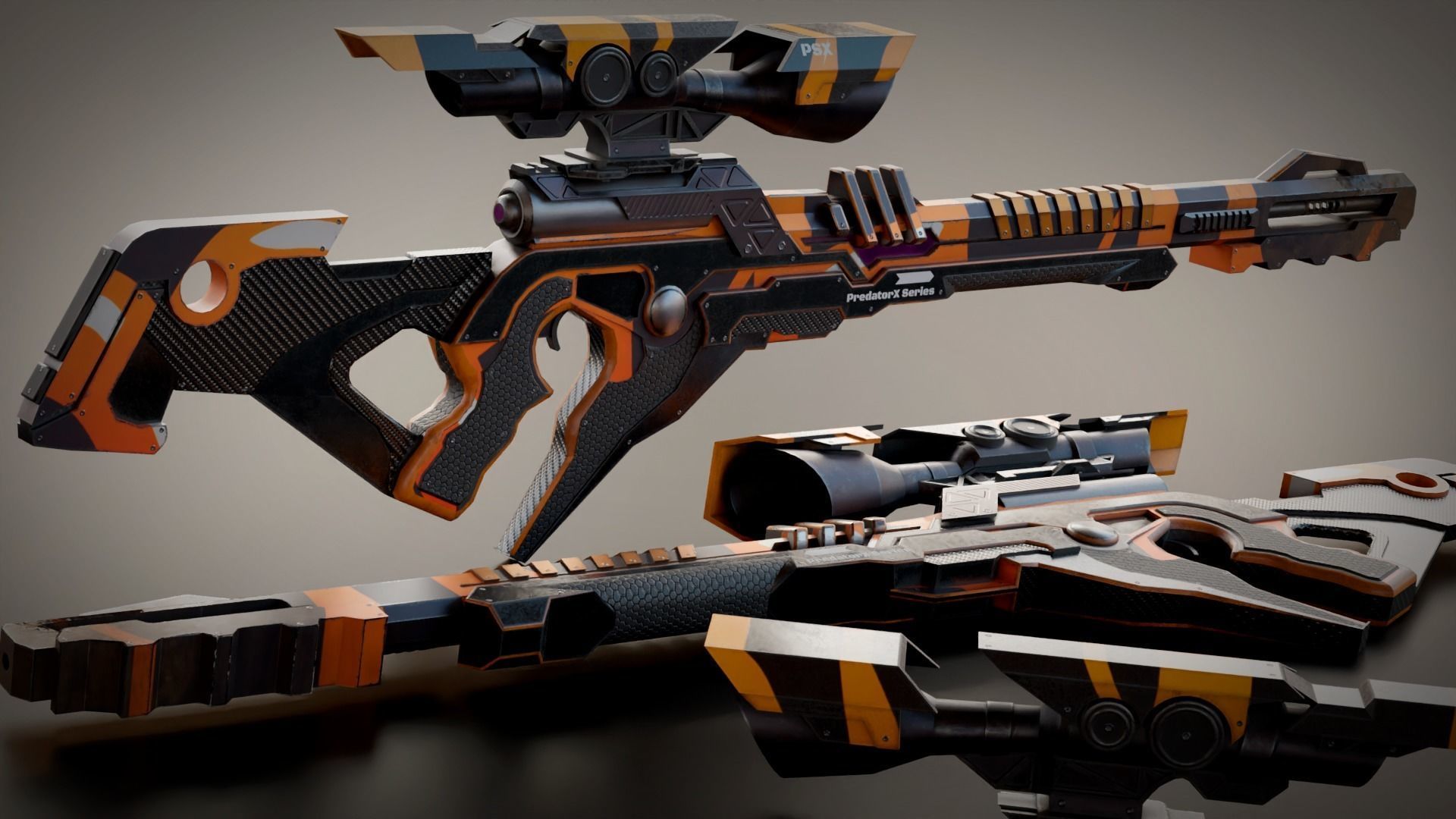 3D model Stylized Sci-Fi Assault Laser Rifle VR / AR / low-poly | CGTrader