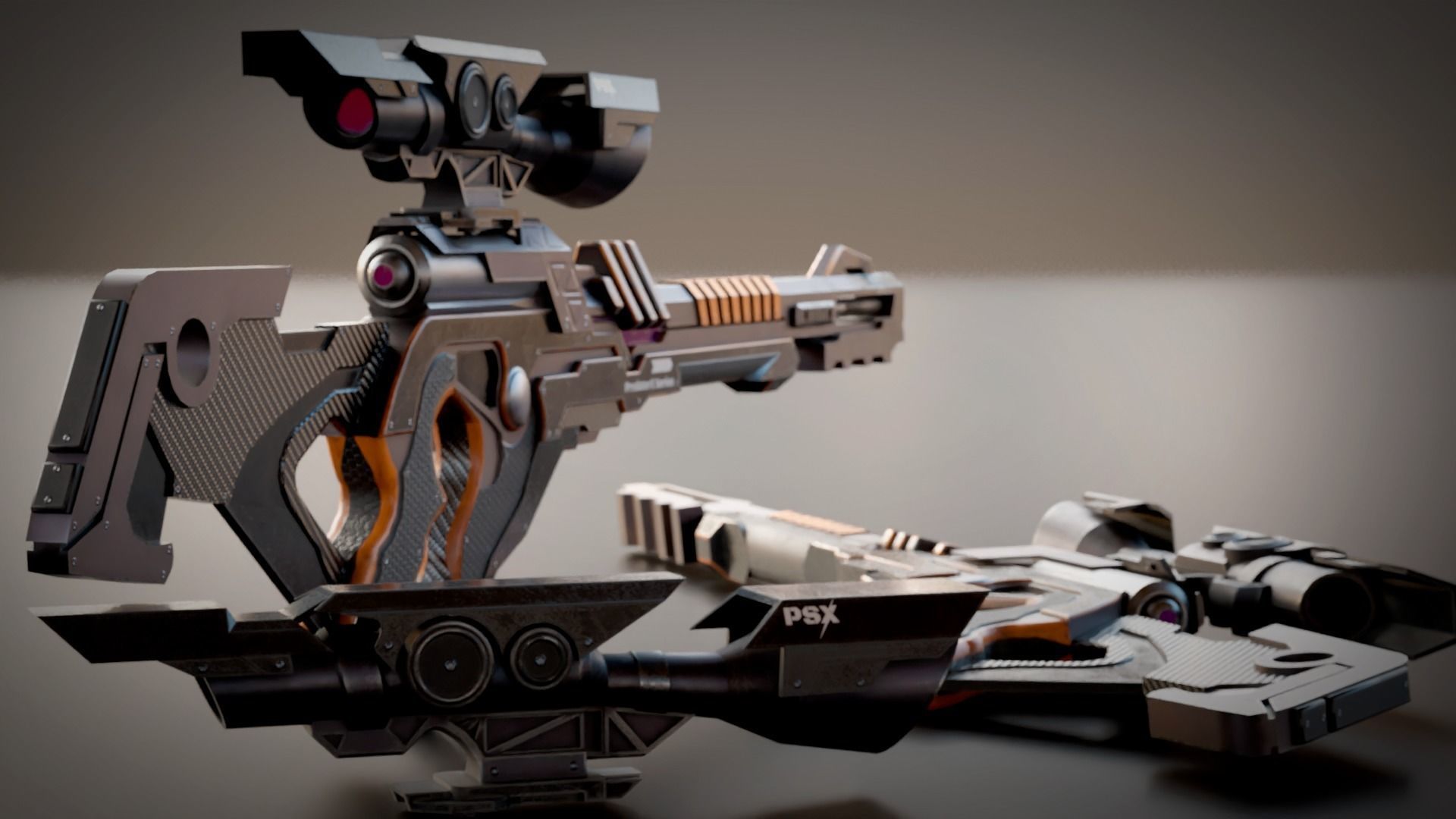 3D model Stylized Sci-Fi Assault Laser Rifle VR / AR / low-poly | CGTrader