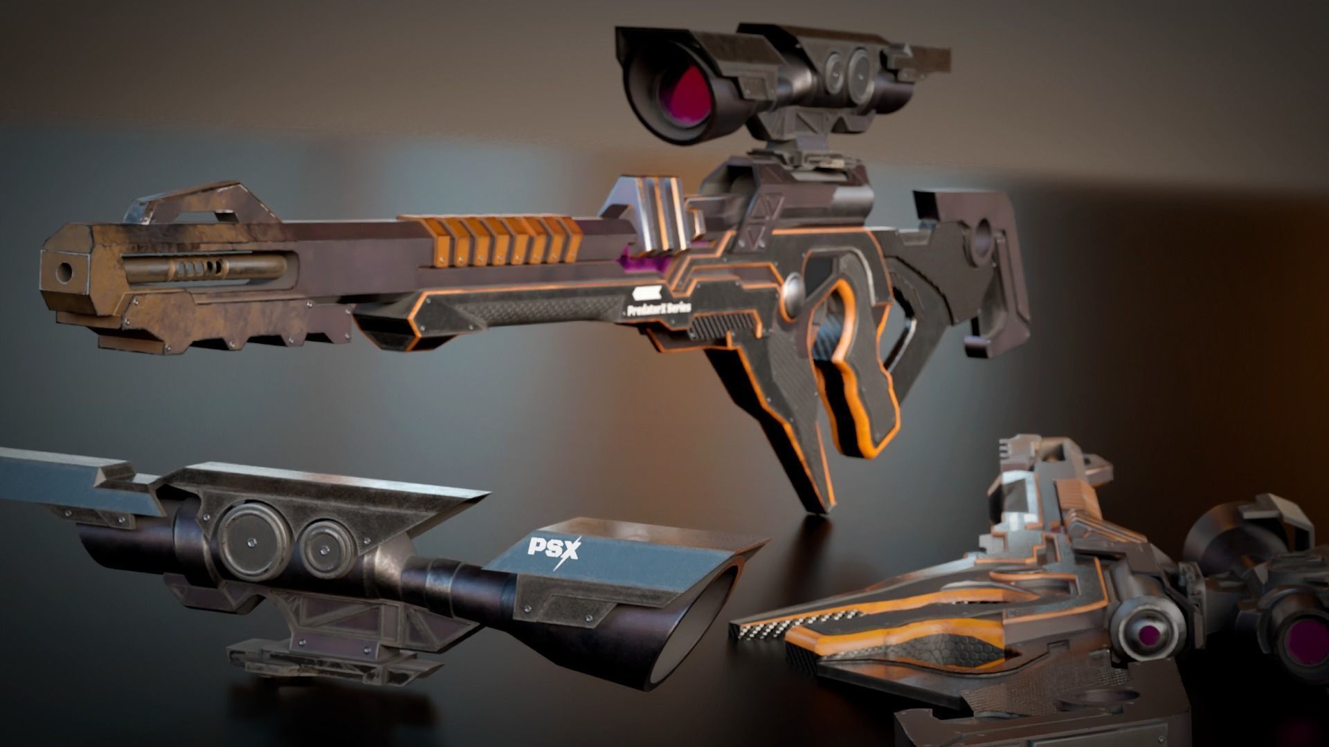 3D model Stylized Sci-Fi Assault Laser Rifle VR / AR / low-poly | CGTrader