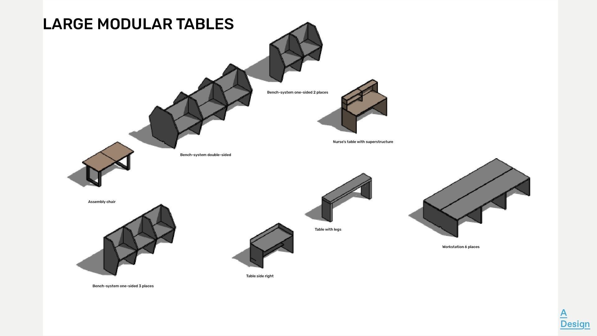 Modular tables - Revit 3D model | CGTrader