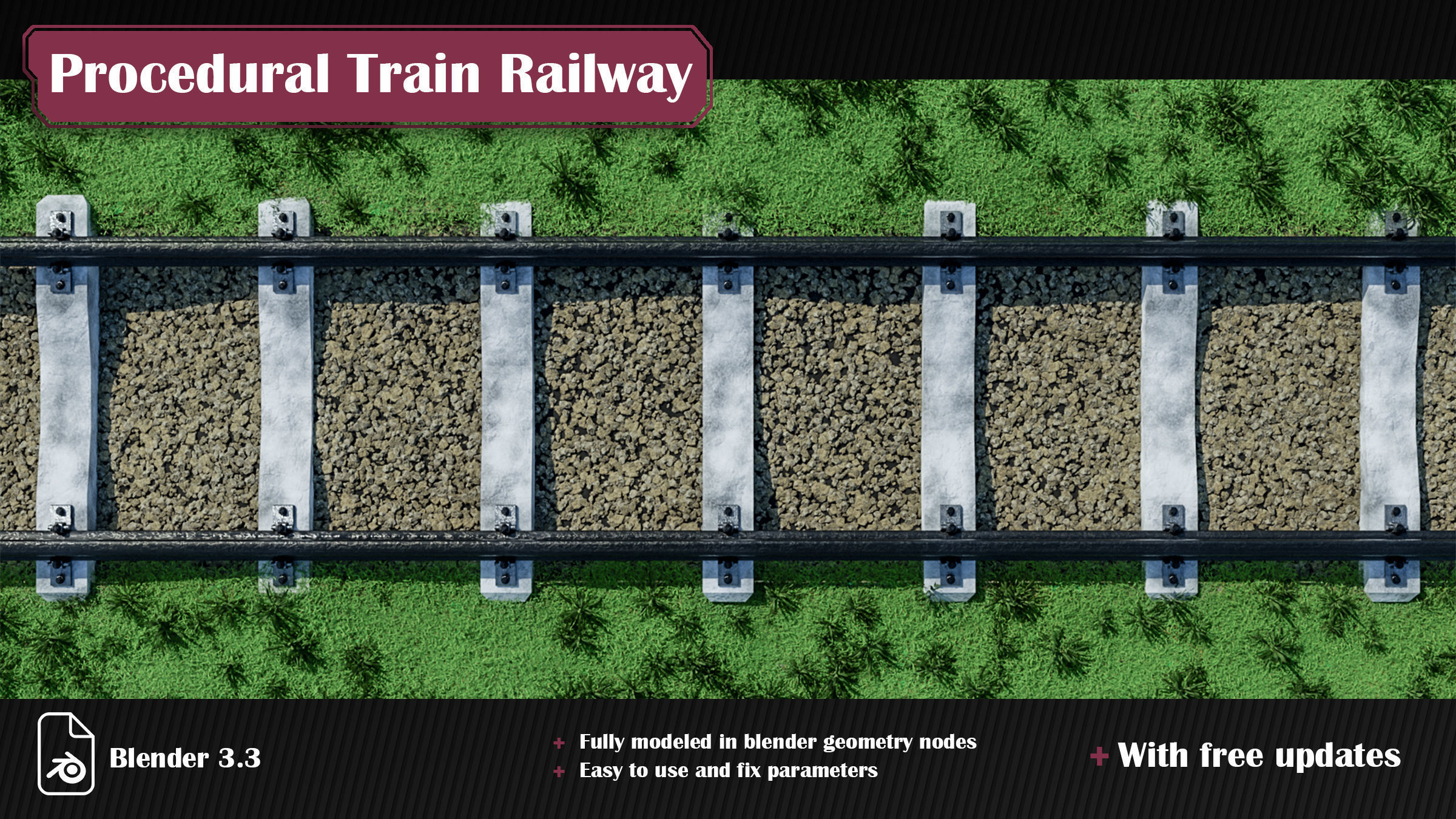 Procedural Train Railway Track 3D model | CGTrader
